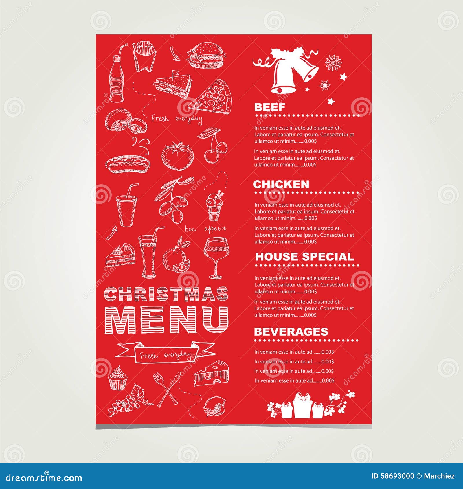 Christmas Restaurant and Party Menu, Invitation. Stock Vector ...