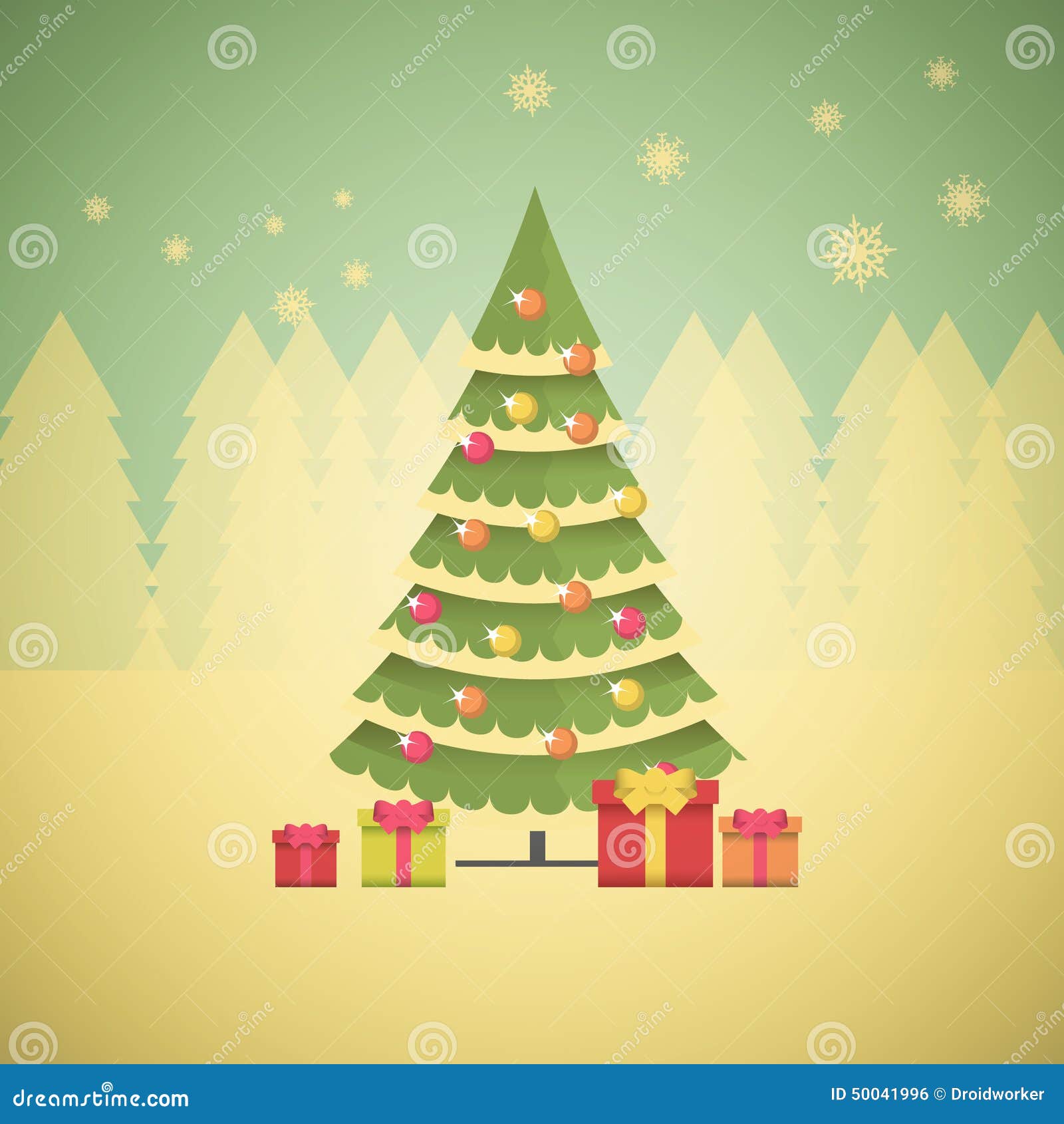 Christmas Retro Greeting Card and Background Stock Vector ...