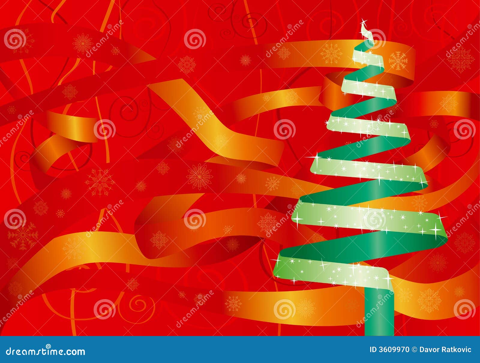 Christmas ribbon tree stock vector. Illustration of shape - 3609970
