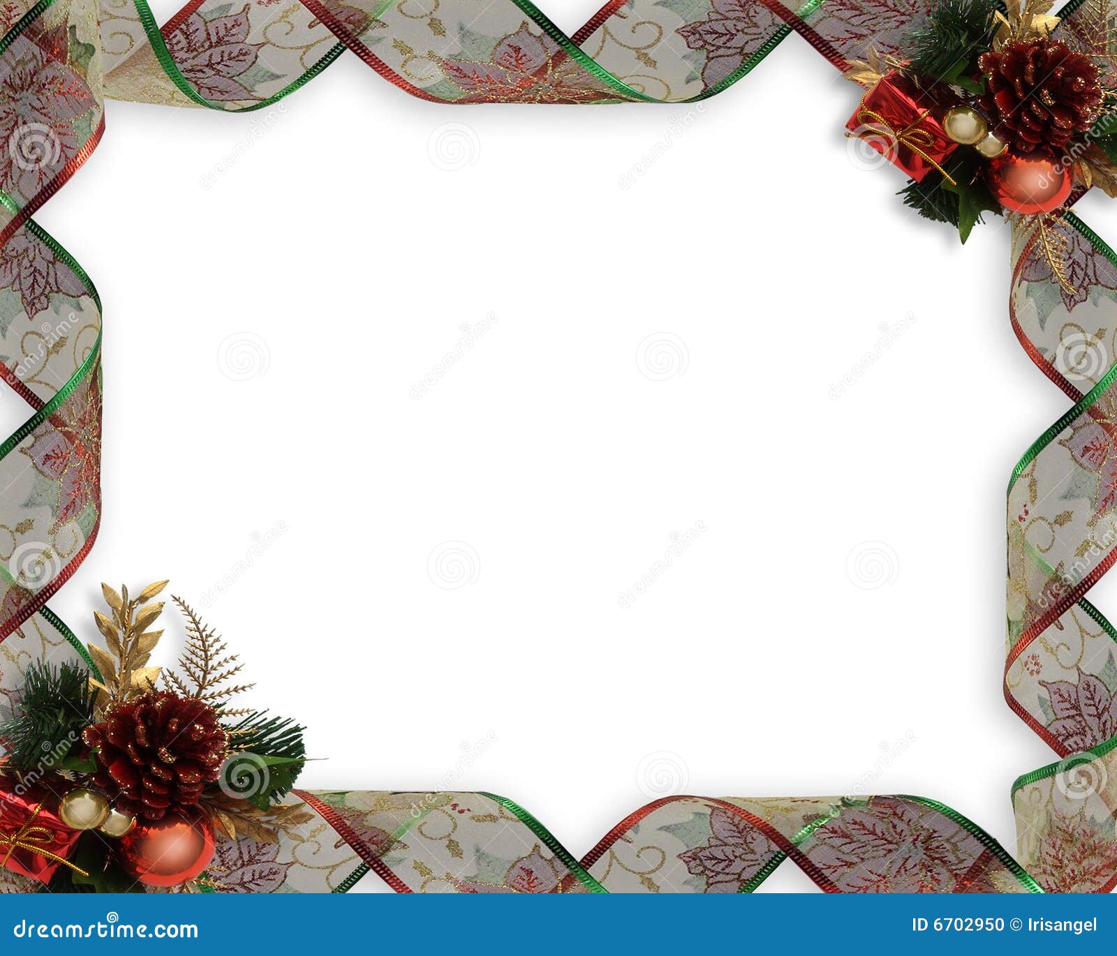 Christmas Ribbons Frame or Border Stock Illustration - Illustration of ...