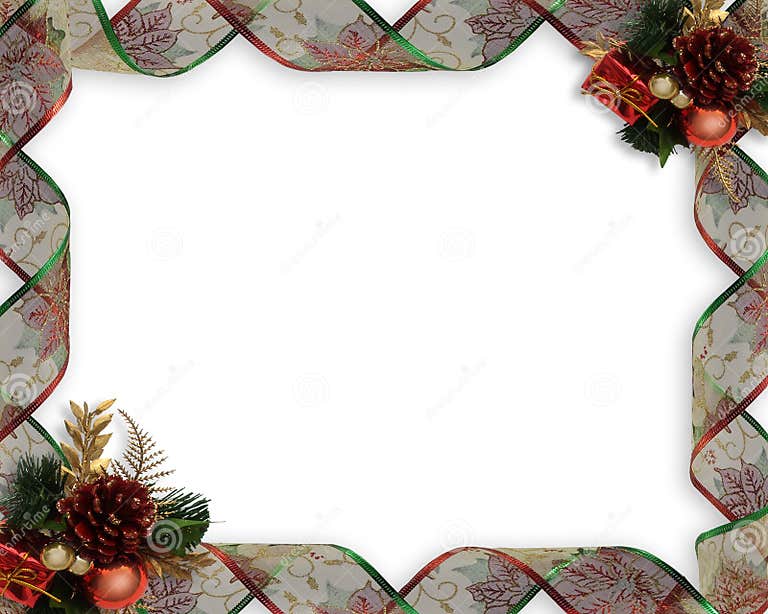 Christmas Ribbons Frame or Border Stock Illustration - Illustration of ...