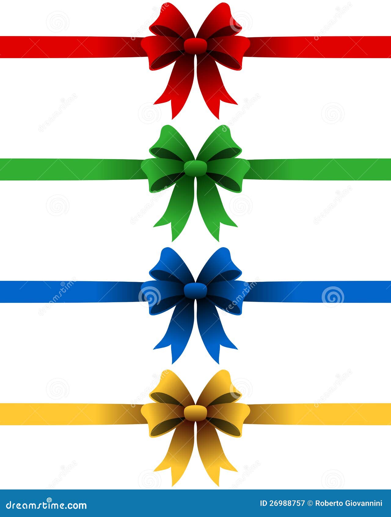 Christmas Ribbons Set stock vector. Illustration of drawing - 26988757