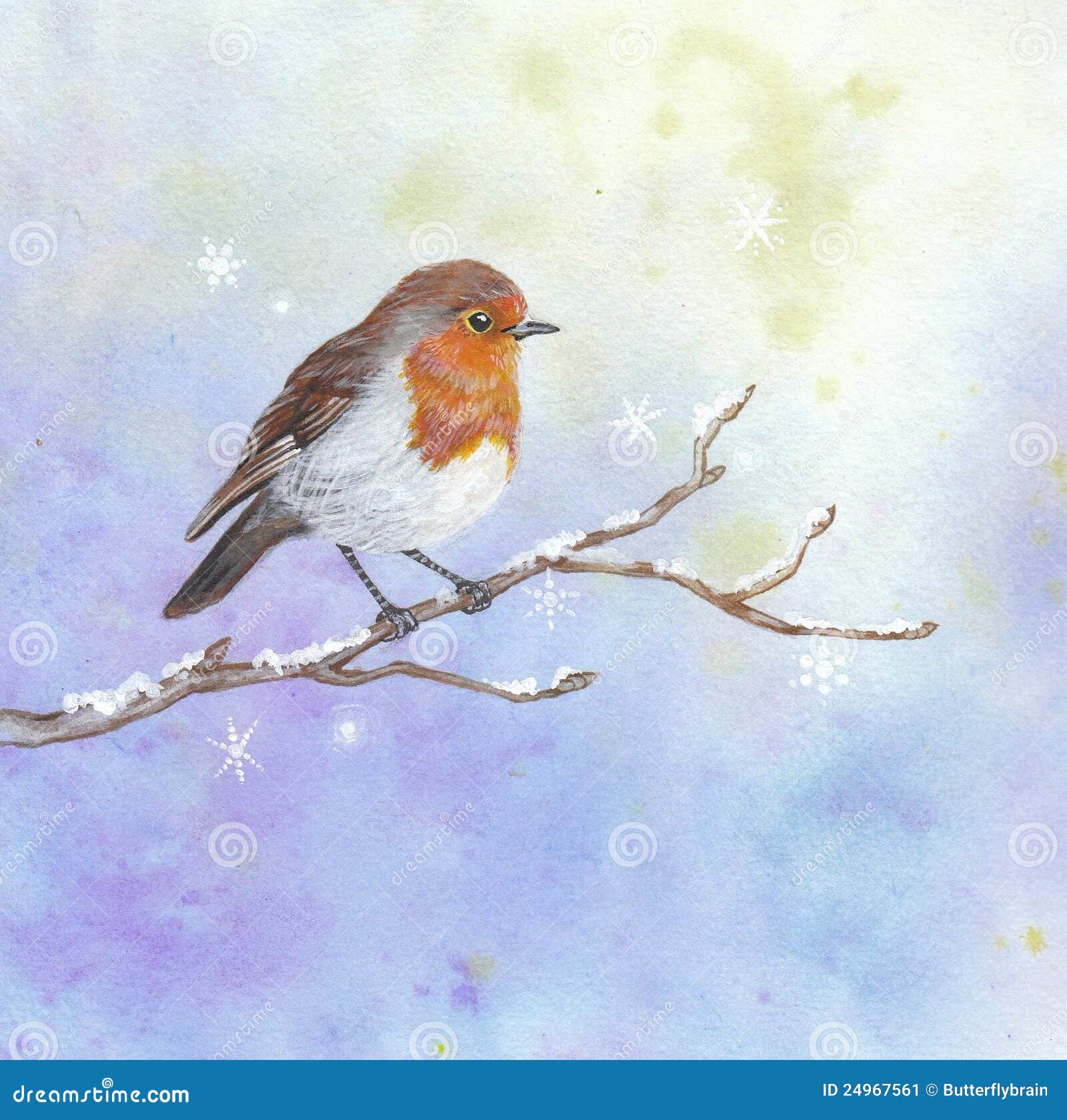 Christmas robin stock illustration. Illustration of robin - 24967561