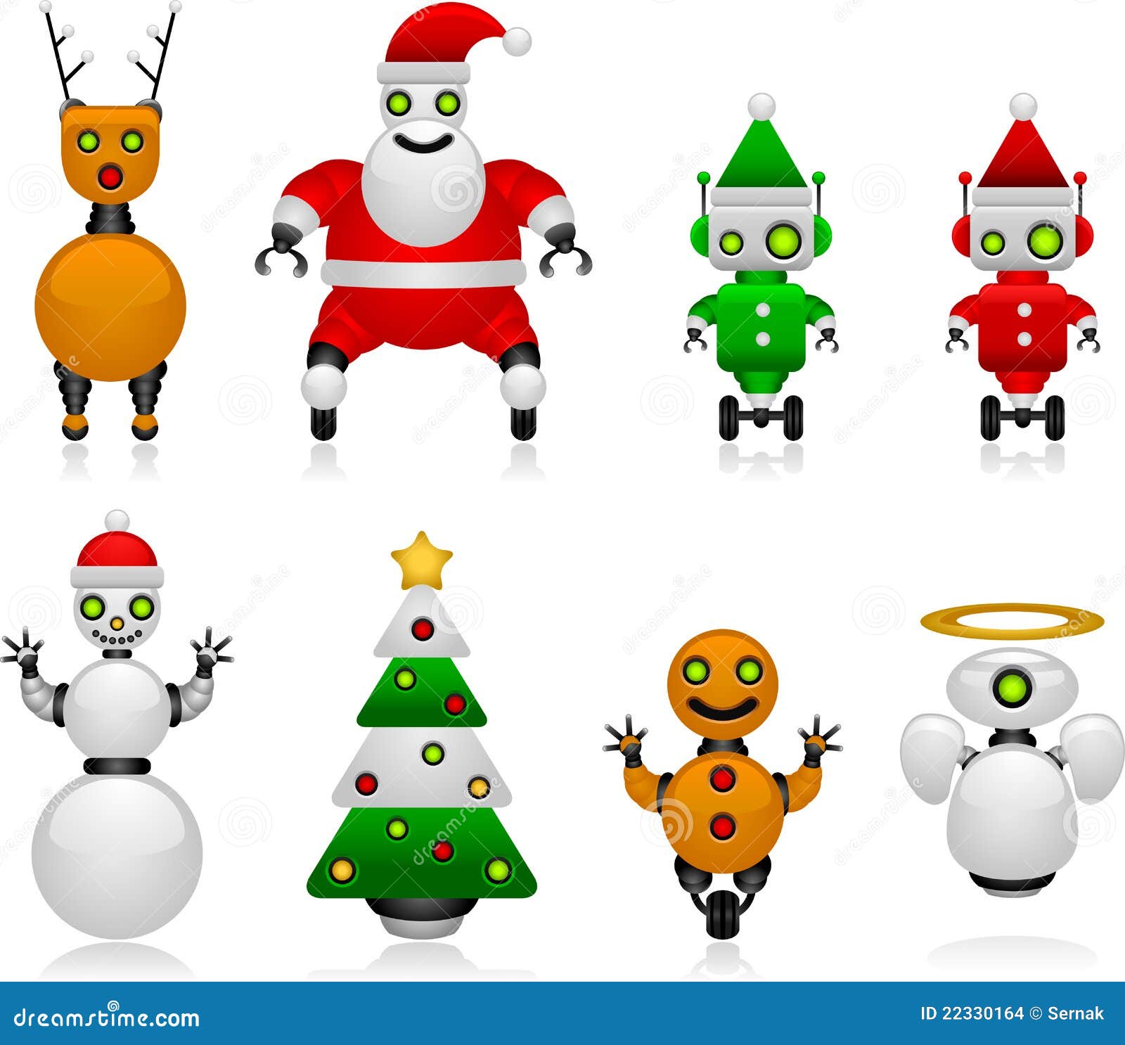 Christmas robots stock vector. Illustration of holiday - 22330164