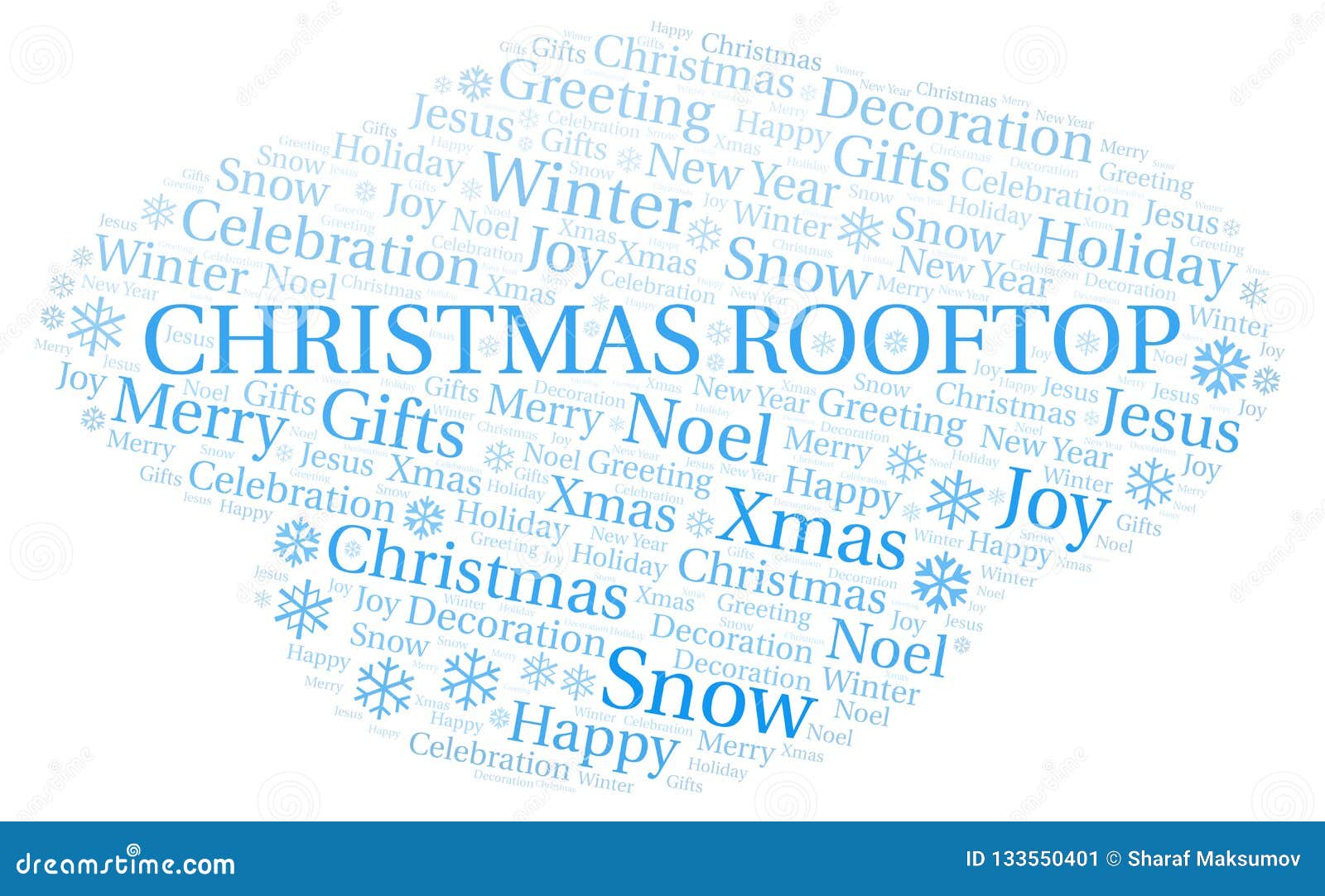 Christmas Rooftop Word Cloud Stock Illustration - Illustration of ...