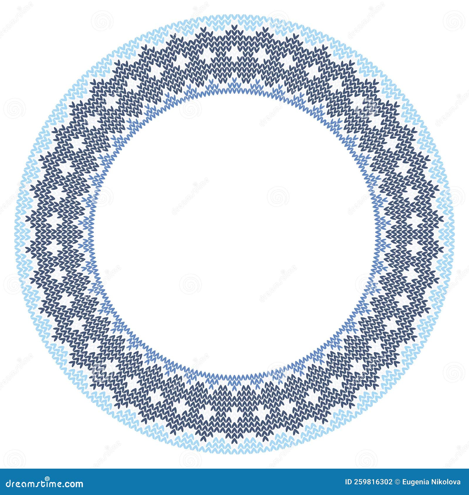 Christmas Round Frame Border with Knitted Texture. Stock Vector ...