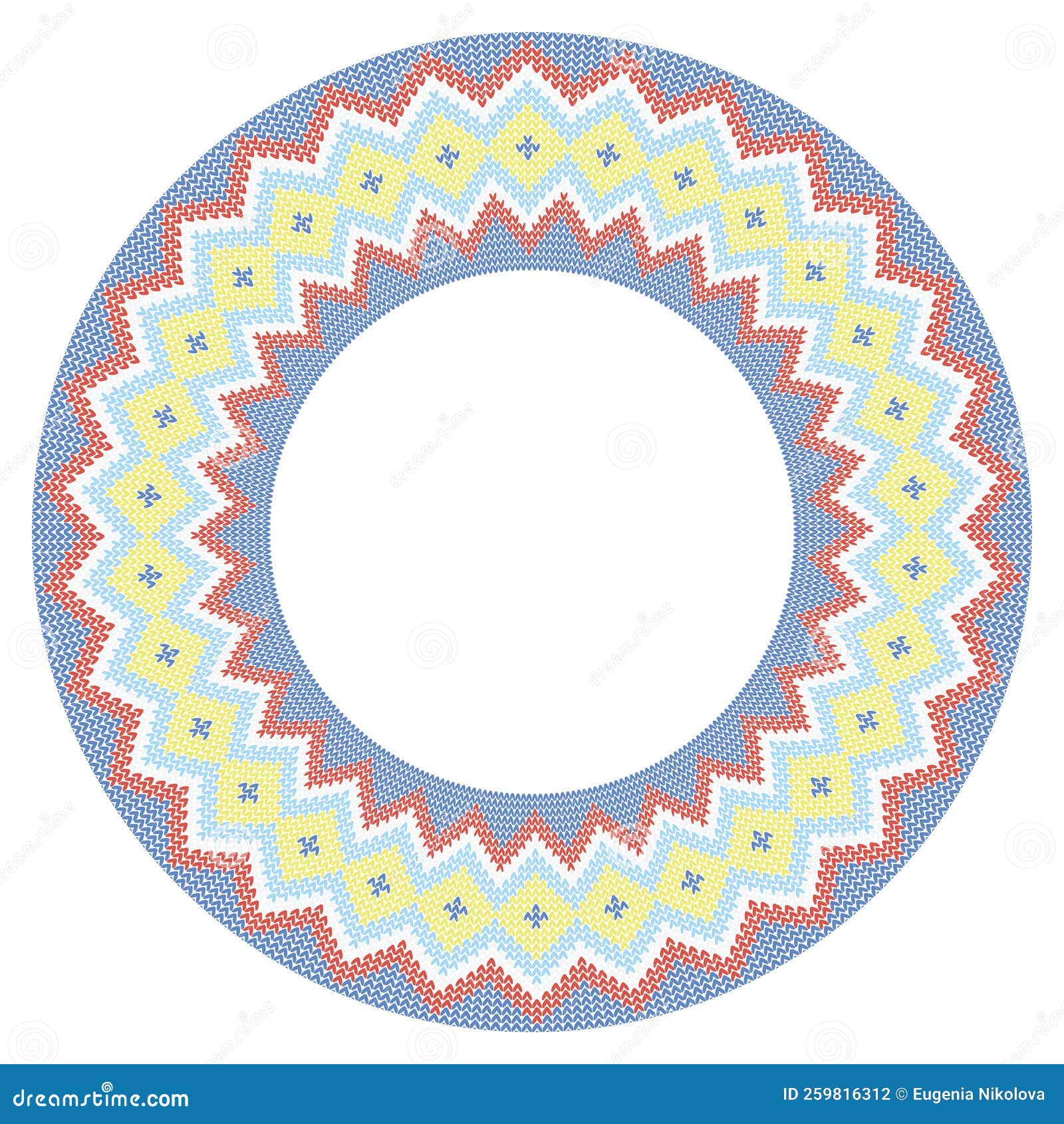 Christmas Round Frame Border with Knitted Texture. Stock Vector ...