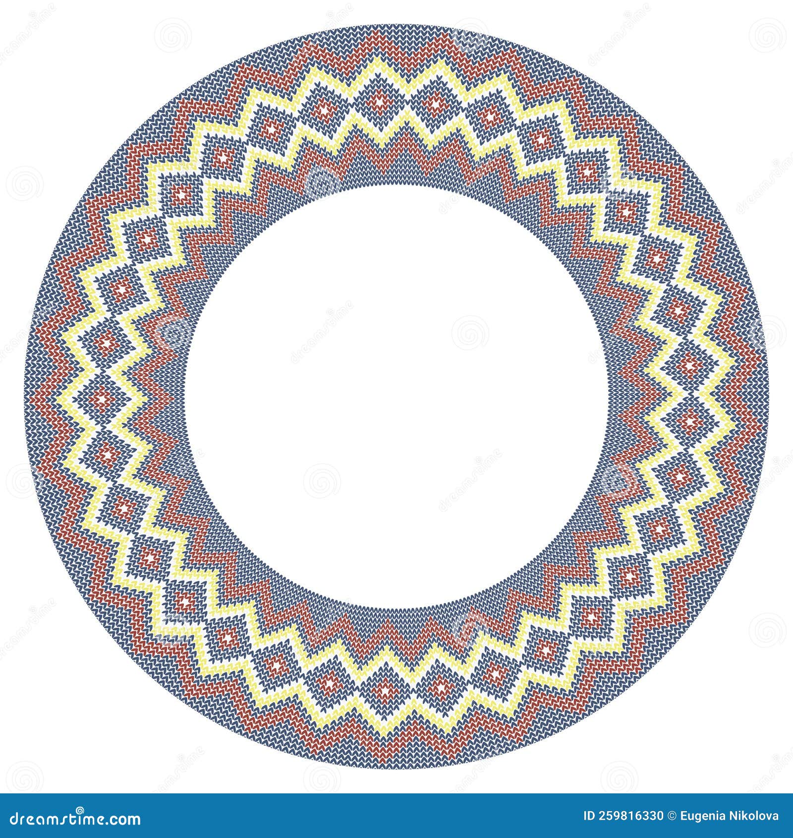 Christmas Round Frame Border with Knitted Texture. Stock Illustration ...