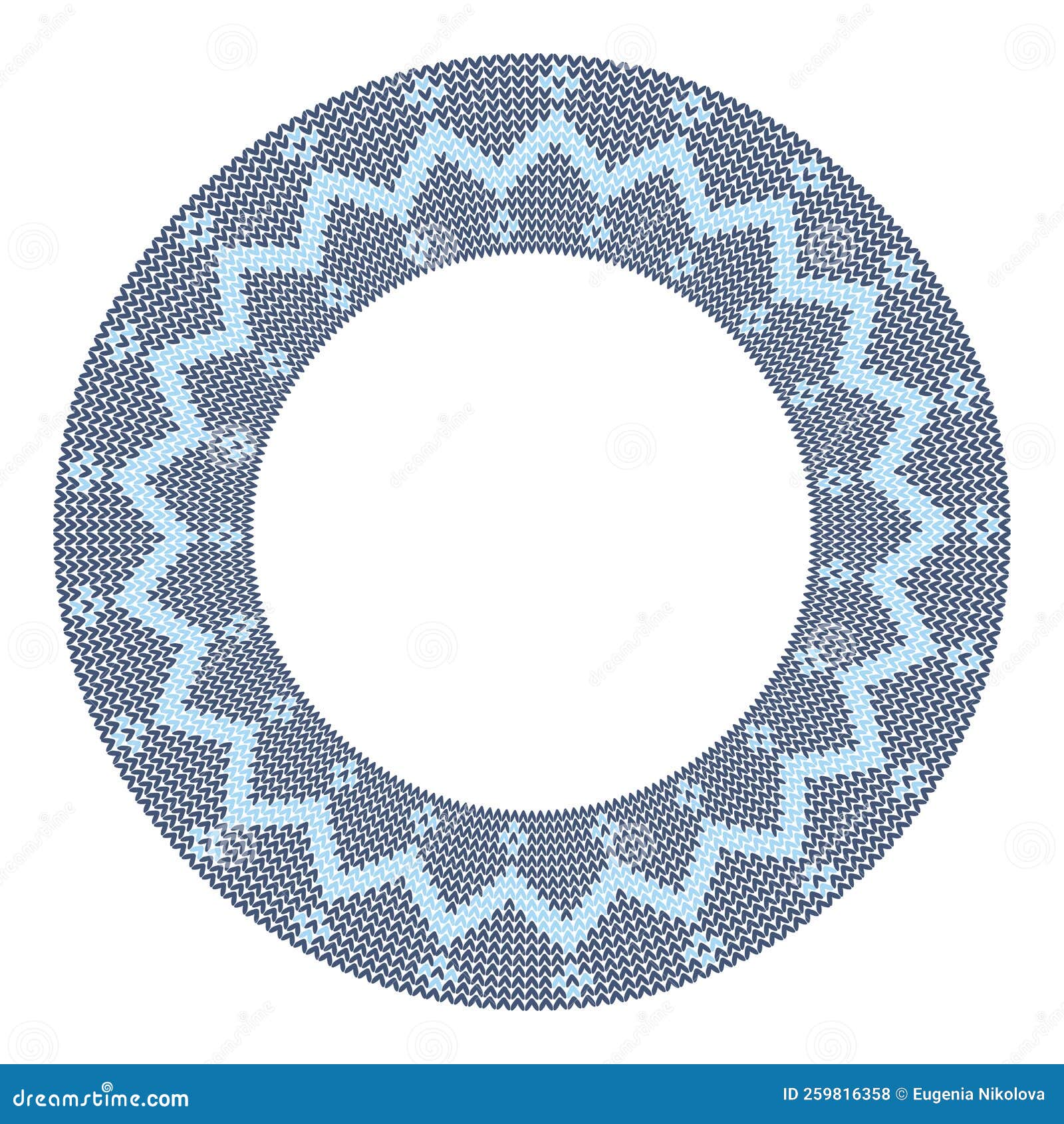 Christmas Round Frame Border with Knitted Texture. Stock Vector ...