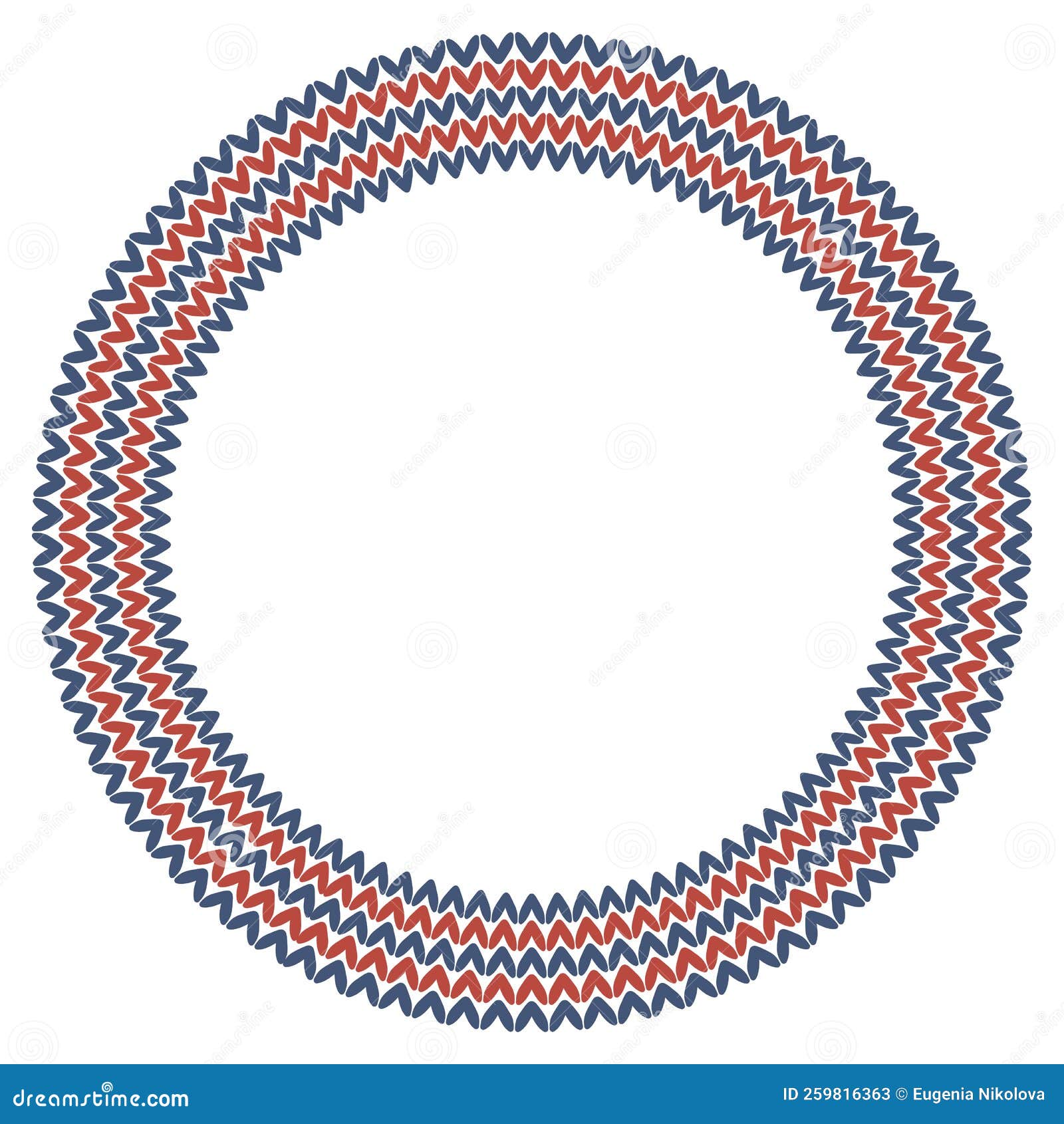 Christmas Round Frame Border with Knitted Texture. Stock Vector ...