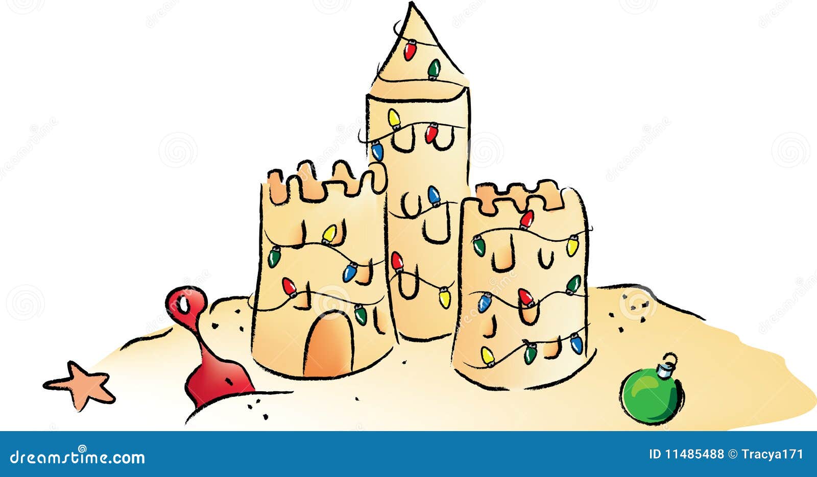 Christmas Sandcastle stock vector. Illustration of ornament - 11485488