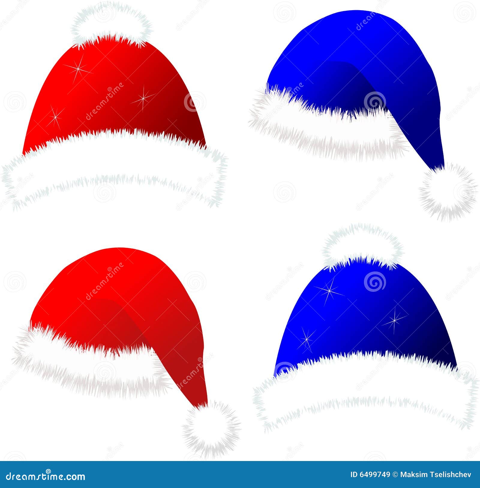 Christmas santa caps stock vector. Illustration of december - 6499749