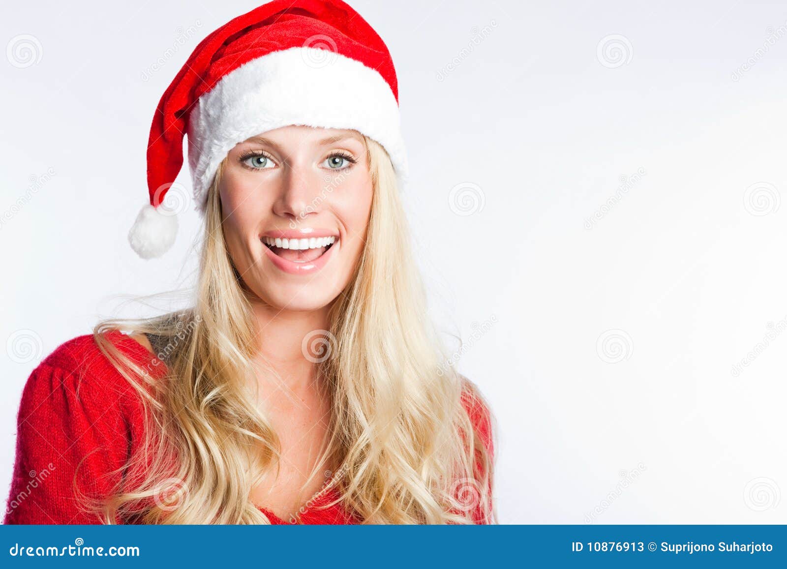 Christmas santa girl stock image. Image of christmas - 10876913