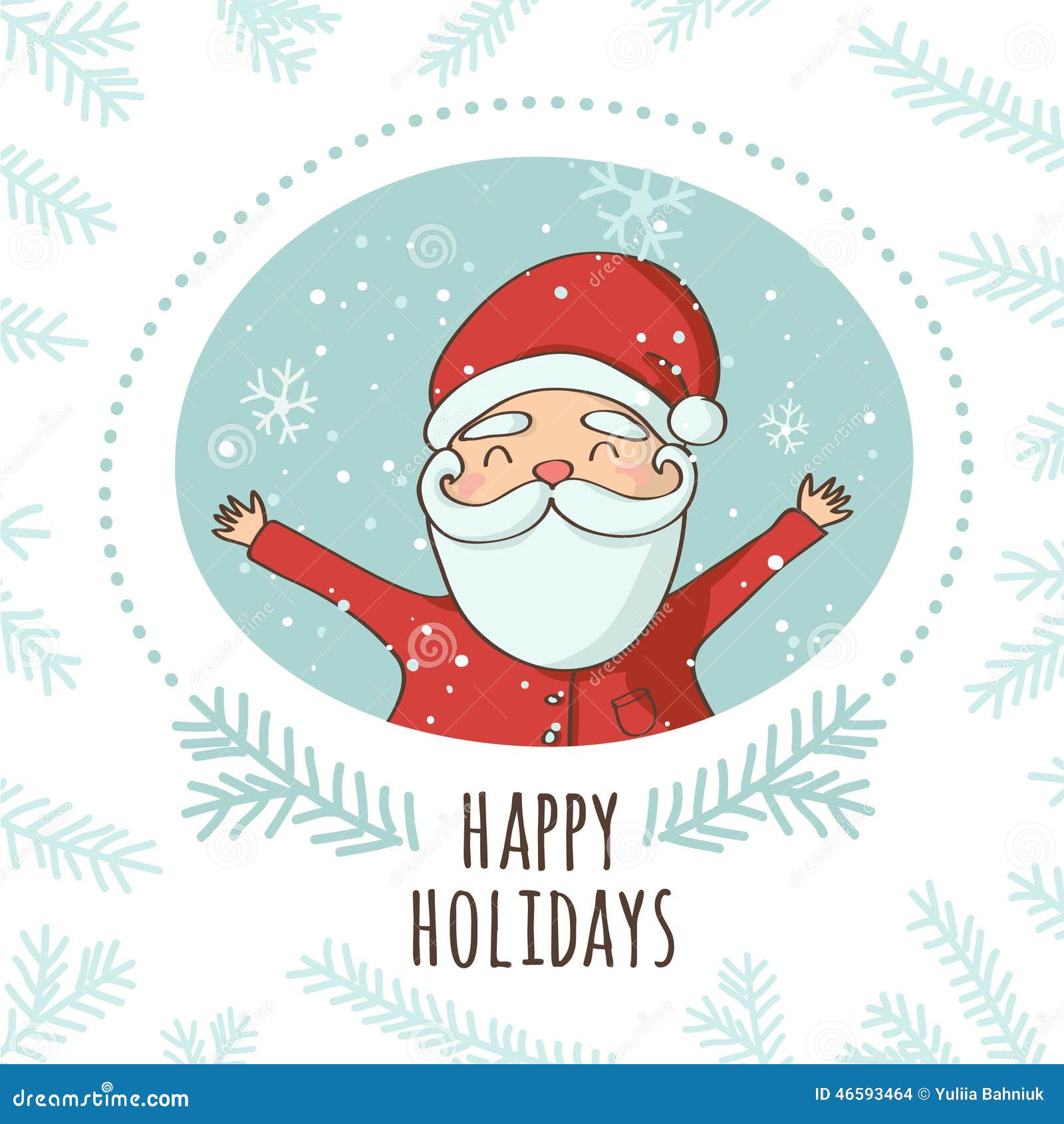 Christmas Santa Greeting Card Stock Vector - Illustration of cheerful ...