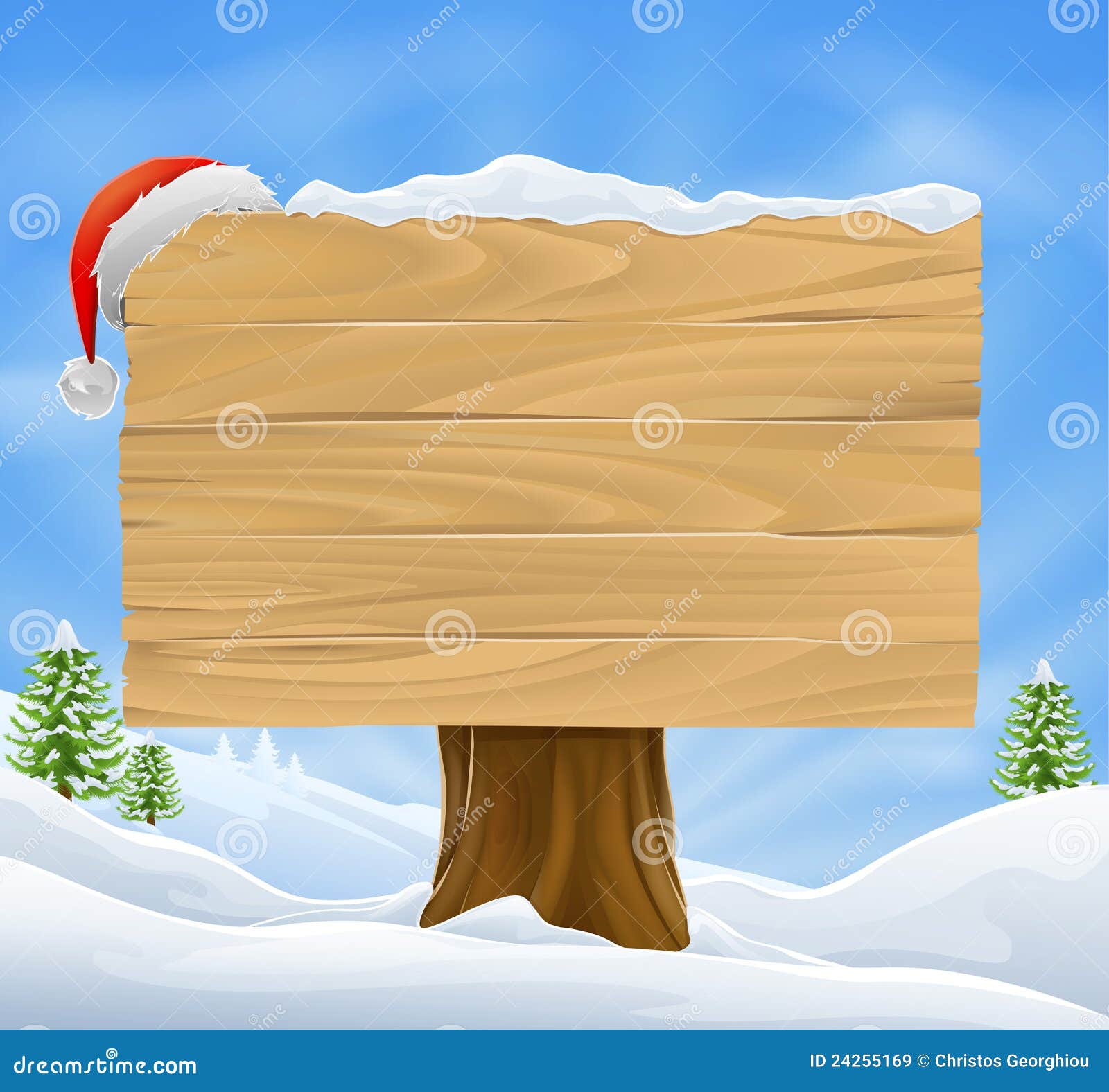 Christmas Santa Hat Sign Background Stock Vector - Illustration of ...