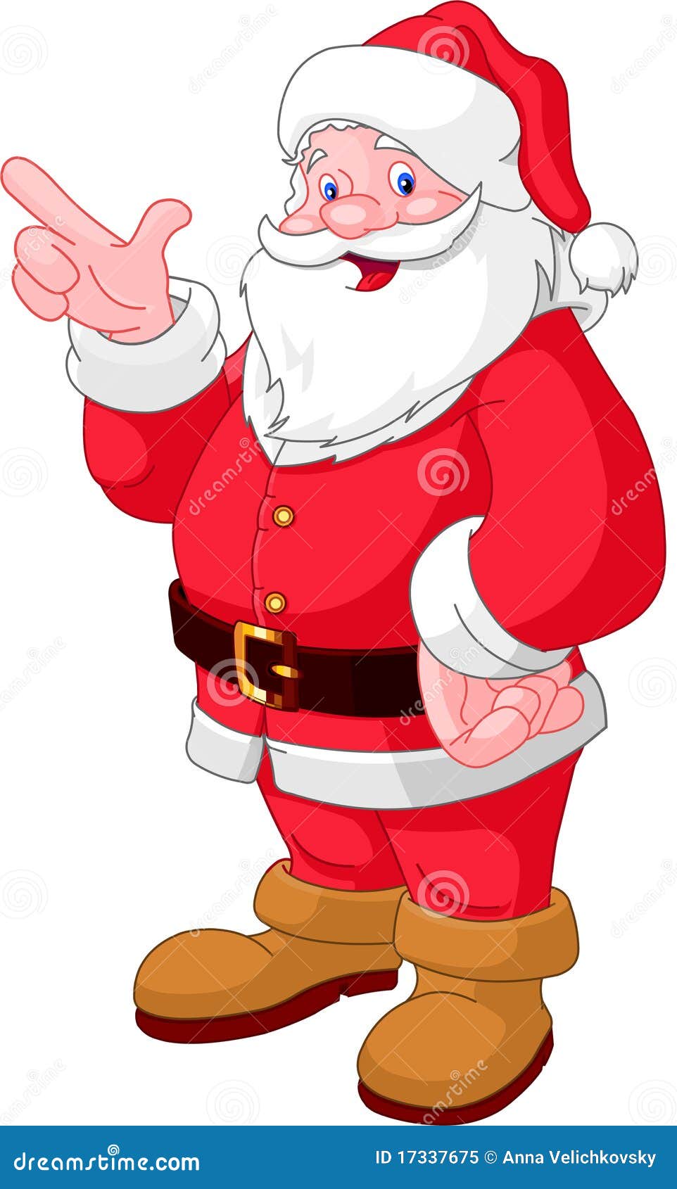 Christmas Santa pointing stock vector. Illustration of cartoon - 17337675