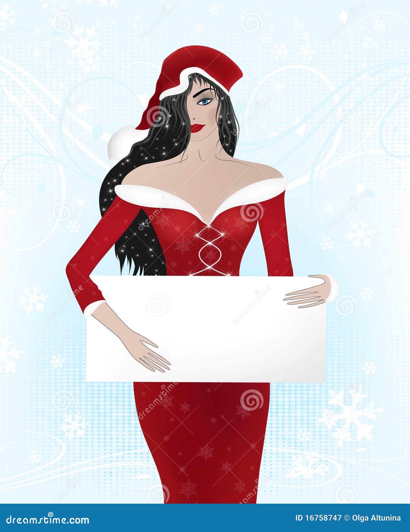 Christmas Santa woman stock illustration. Illustration of beauty - 16758747