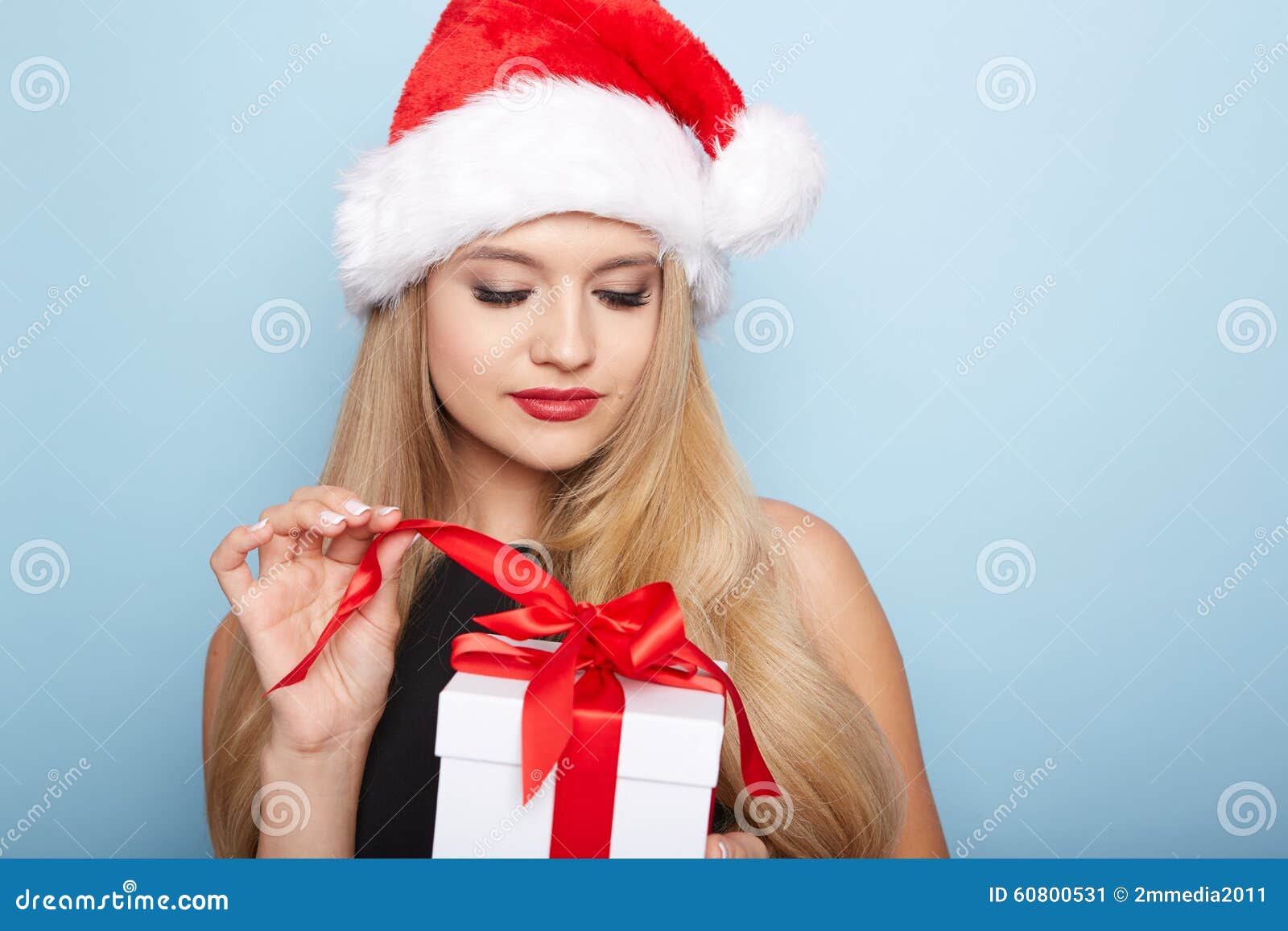 Christmas santa woman. stock image. Image of face, female - 60800531