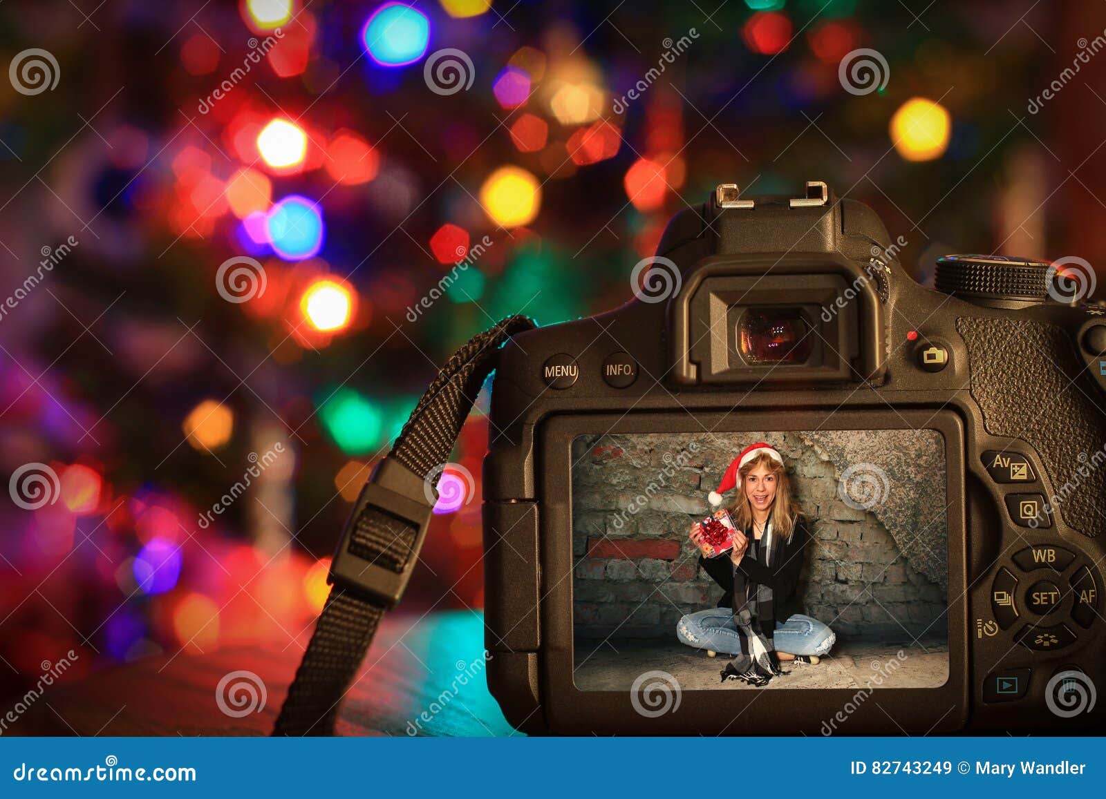 Christmas Scene of a Digital Camera Stock Image - Image of surprise ...