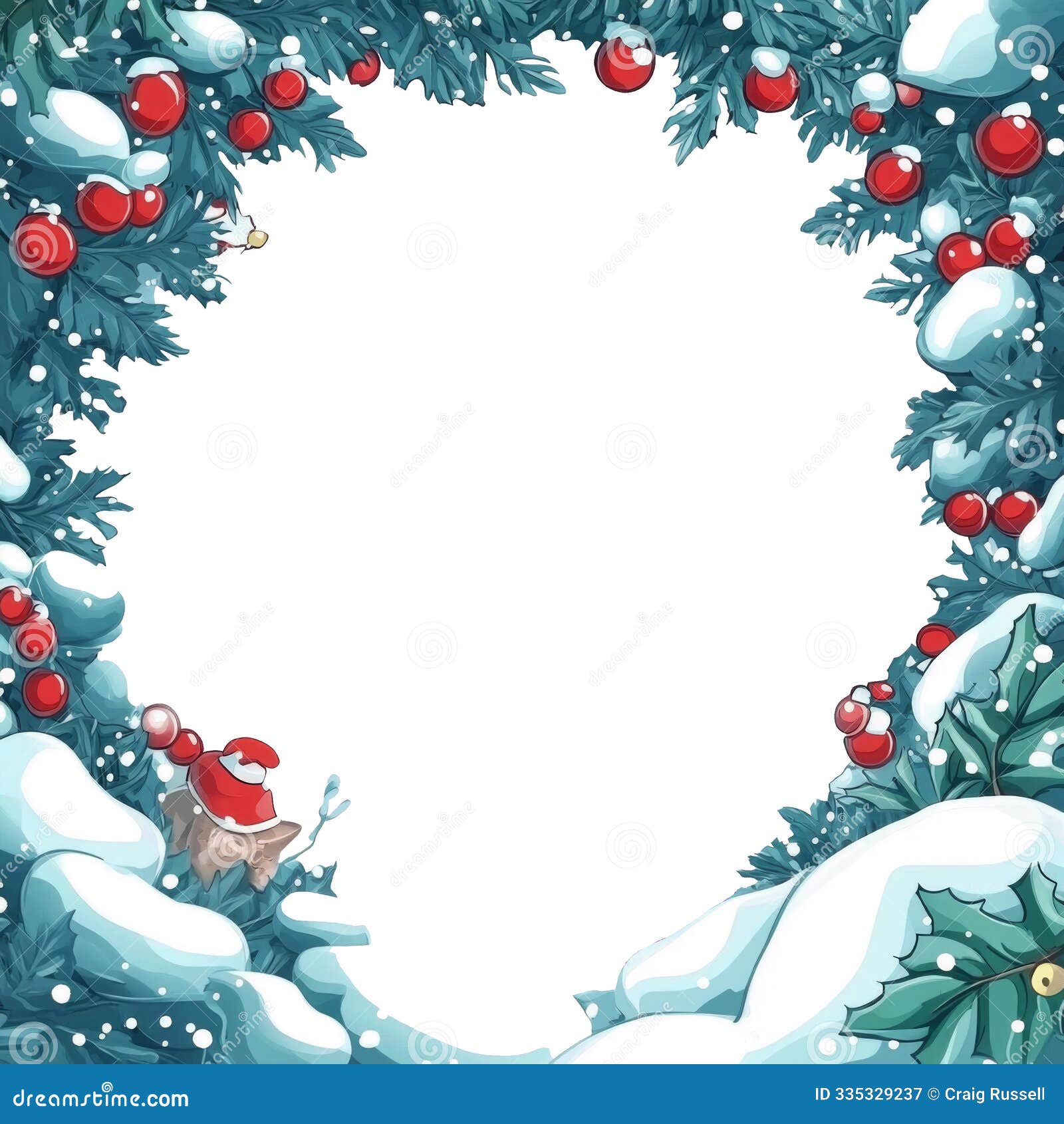 Christmas Scene Theme Border Stock Illustration - Illustration of ...