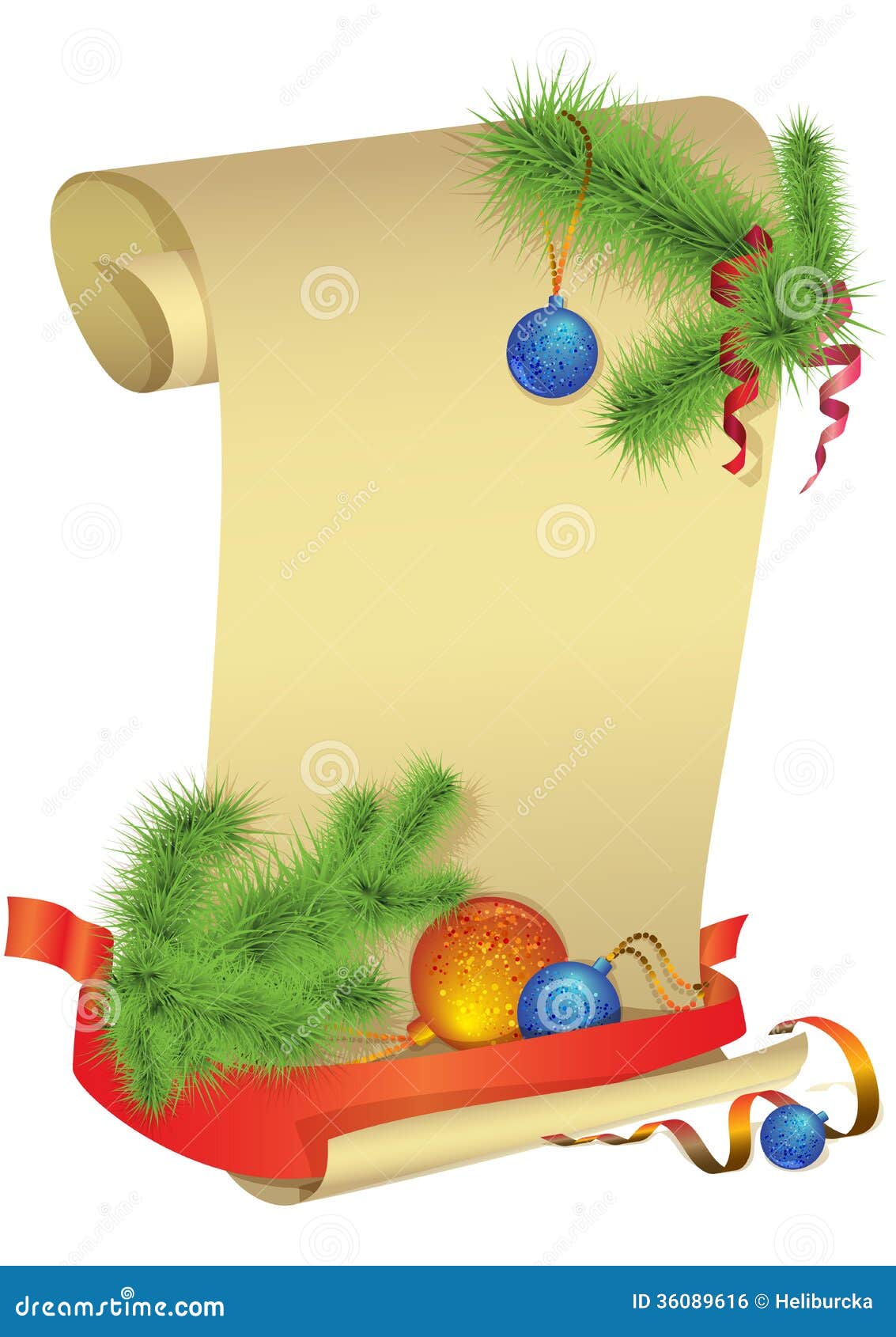 Christmas scroll stock vector. Illustration of placard - 36089616