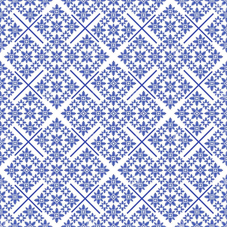 Christmas Seamless Patten Blue Stock Illustration - Illustration of ...