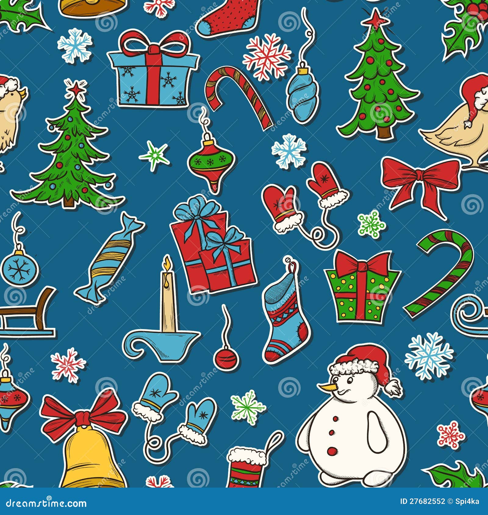 Christmas seamless pattern stock vector. Illustration of holiday - 27682552