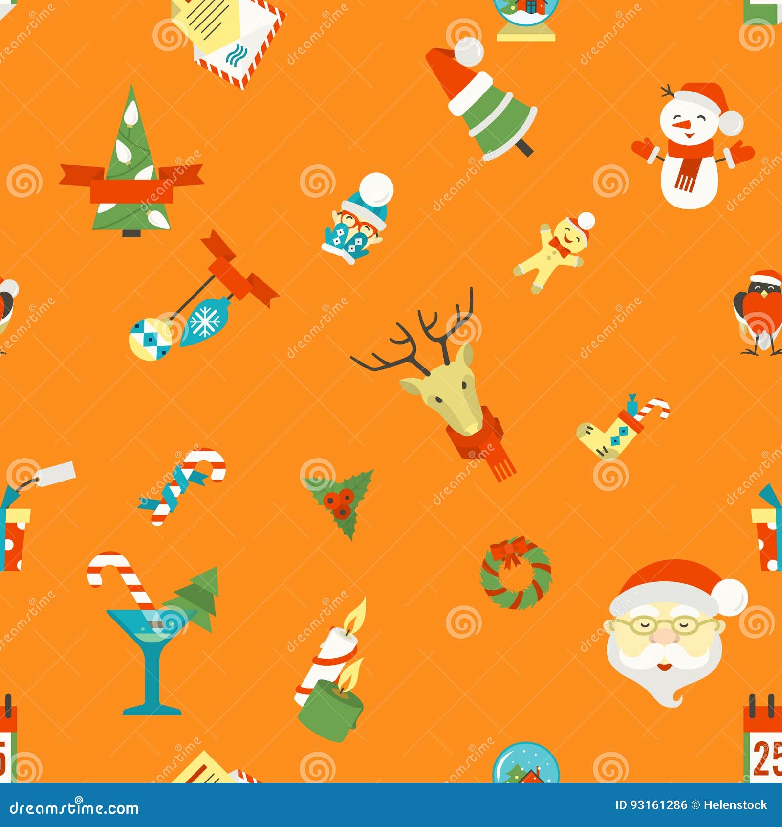 Christmas Seamless Pattern Background Stock Vector - Illustration of ...
