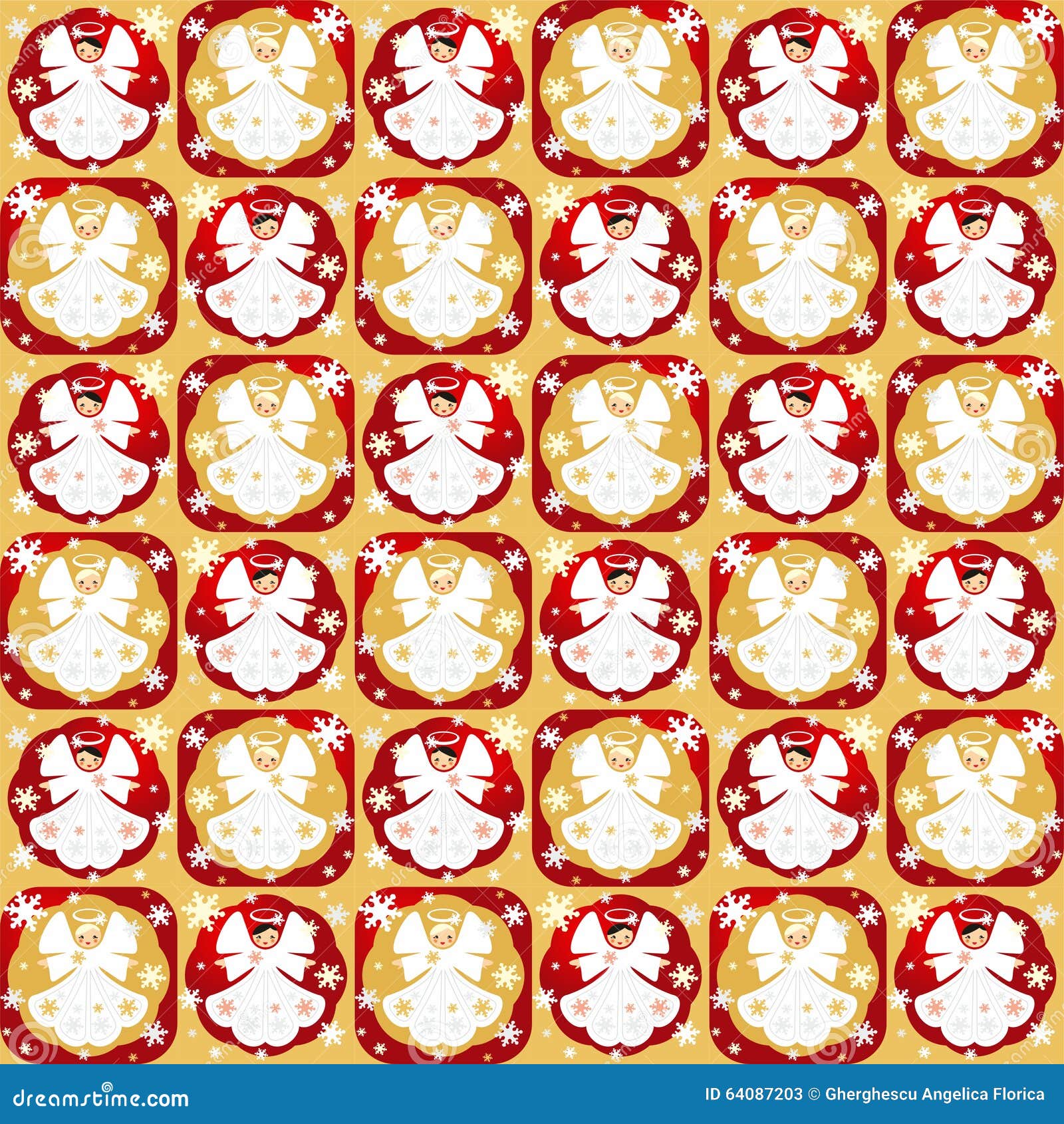 Angels seamless pattern stock illustration. Illustration of green ...