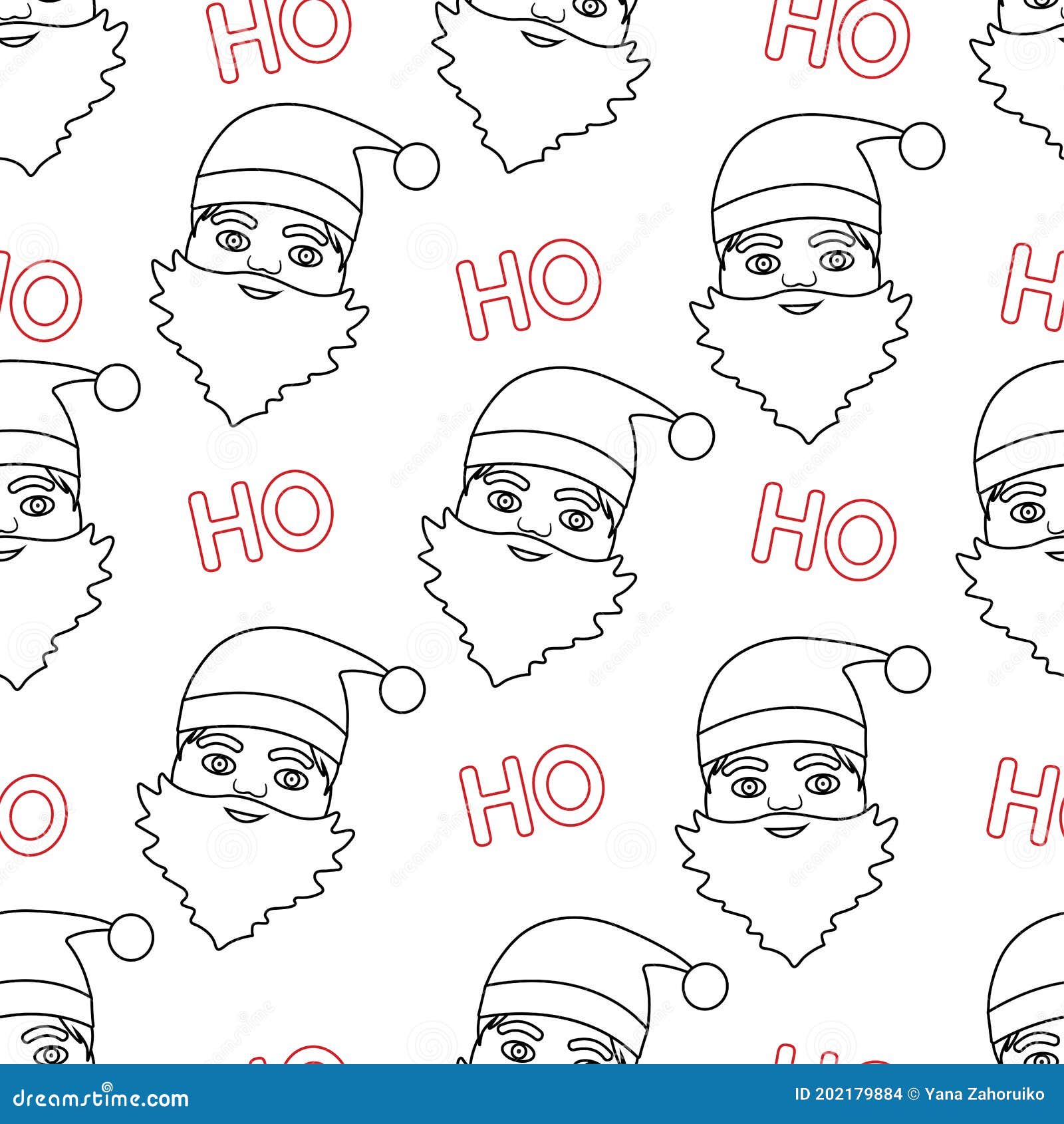 Christmas Seamless Pattern. Background with Santa Face Stock Vector ...