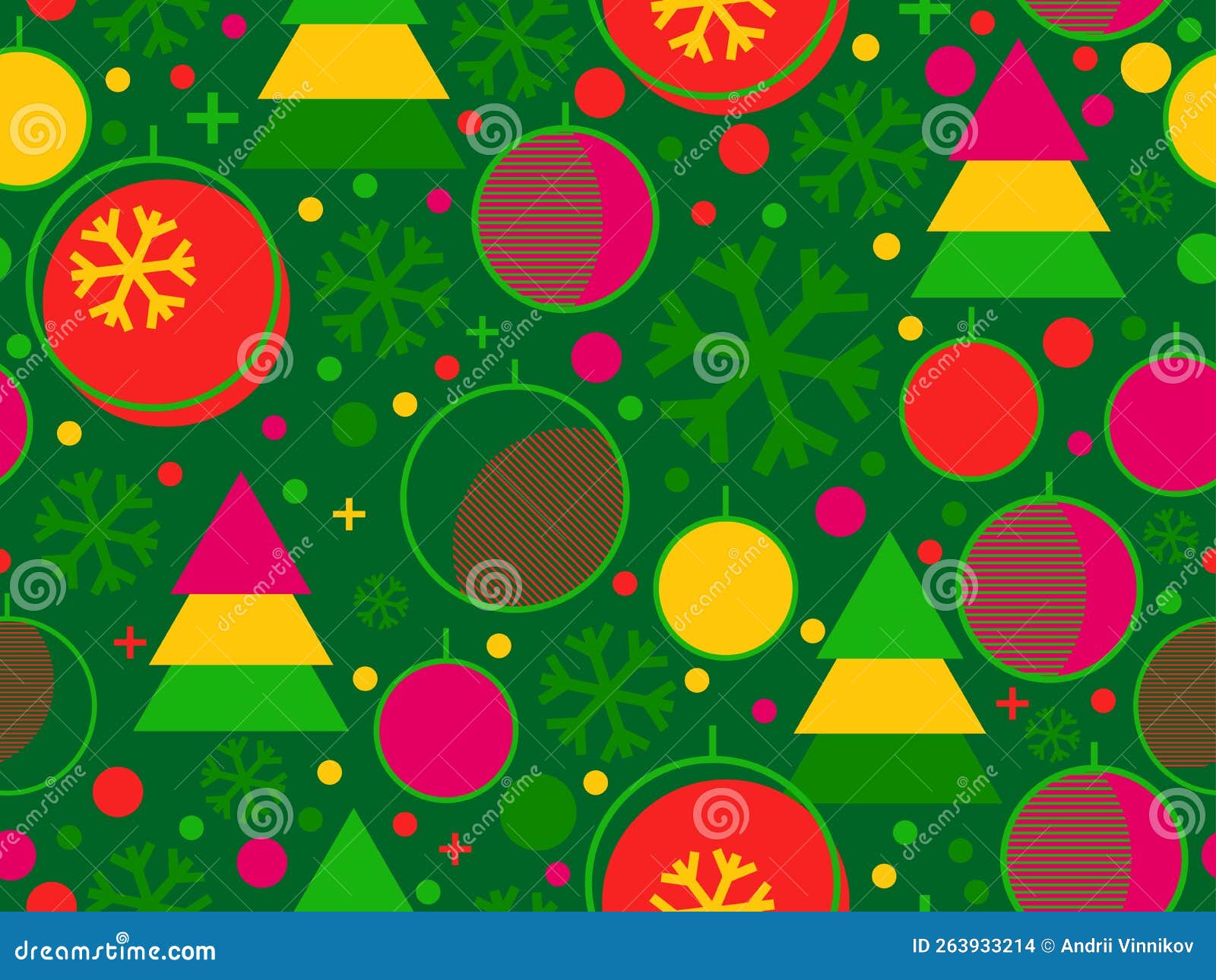Christmas Seamless Pattern. Christmas Balls in a Linear Style ...