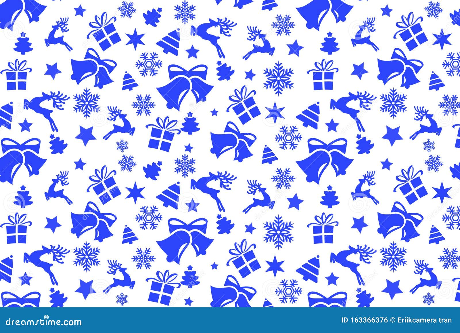 Christmas Seamless Pattern with Christmas Blue Elements Stock ...