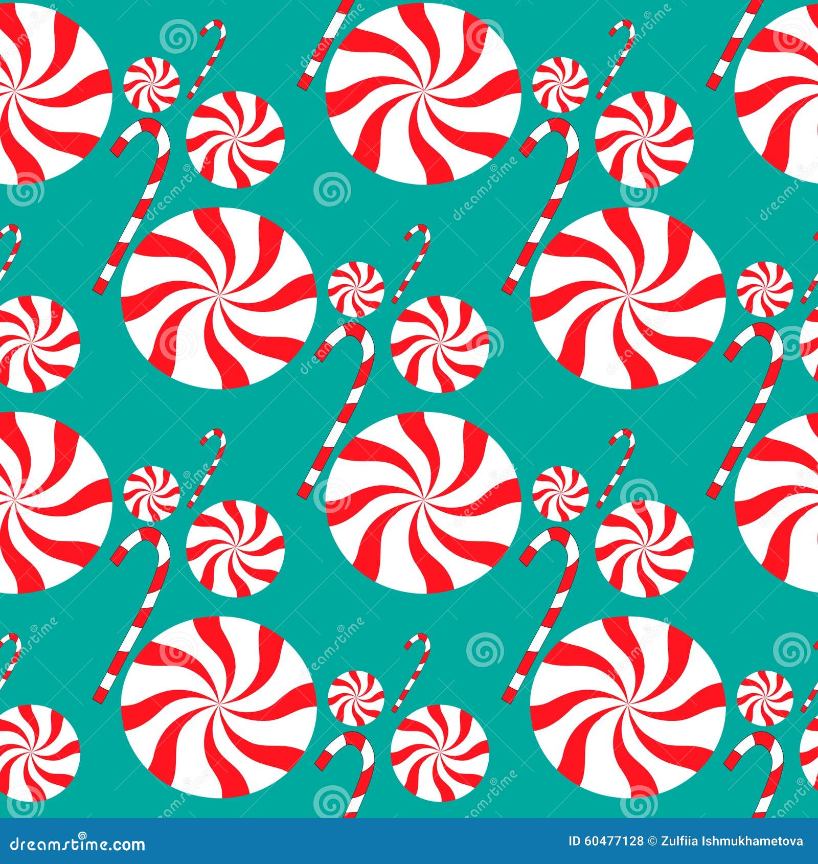 Christmas Seamless Pattern with Candy Stock Vector - Illustration of ...