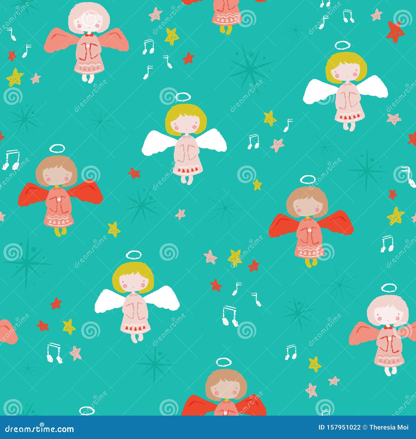 Cute Angels Coloring Pages Cartoon Vector | CartoonDealer.com #110833865