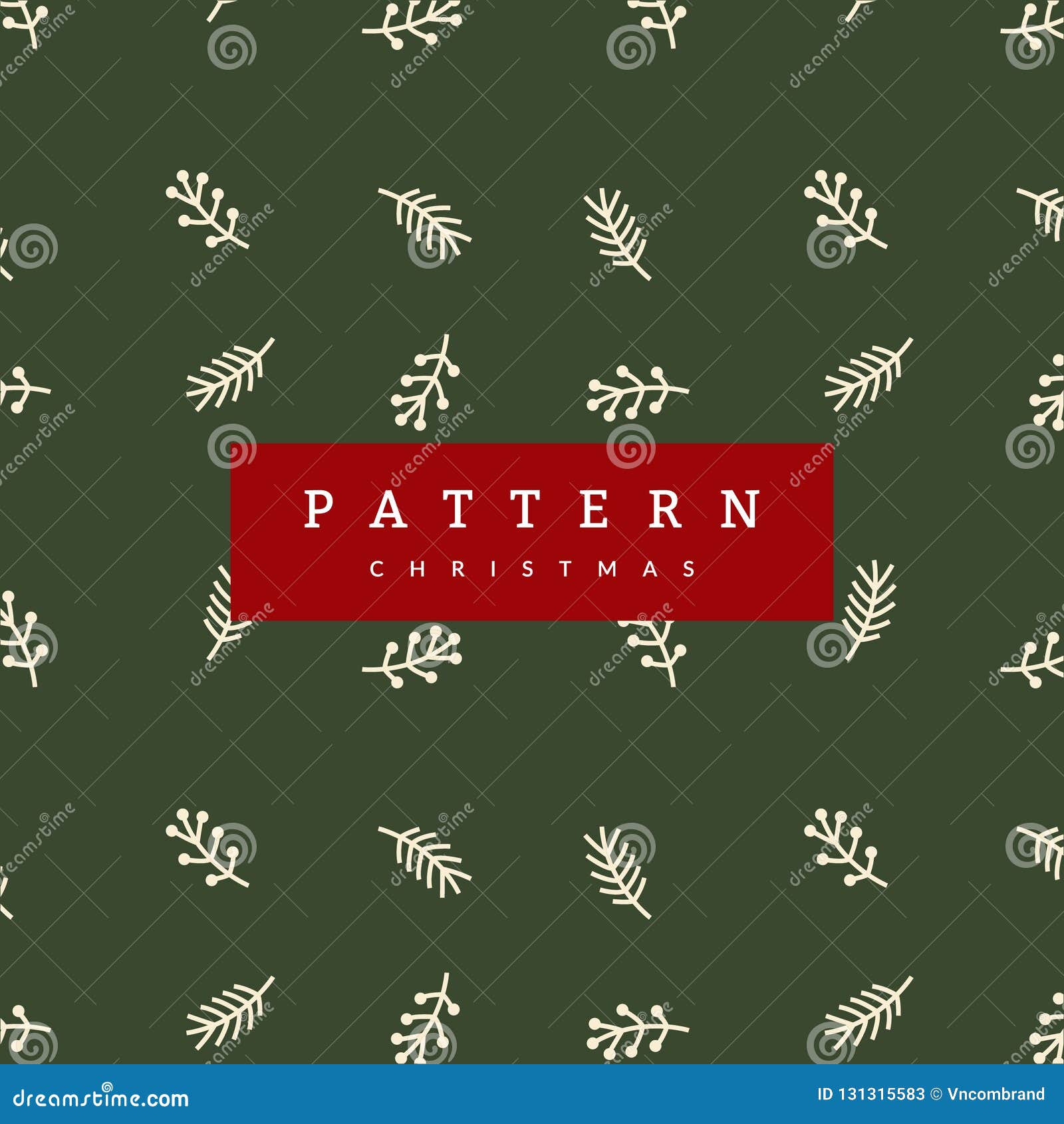 Christmas Seamless Pattern on Dark Green Background Stock Vector ...