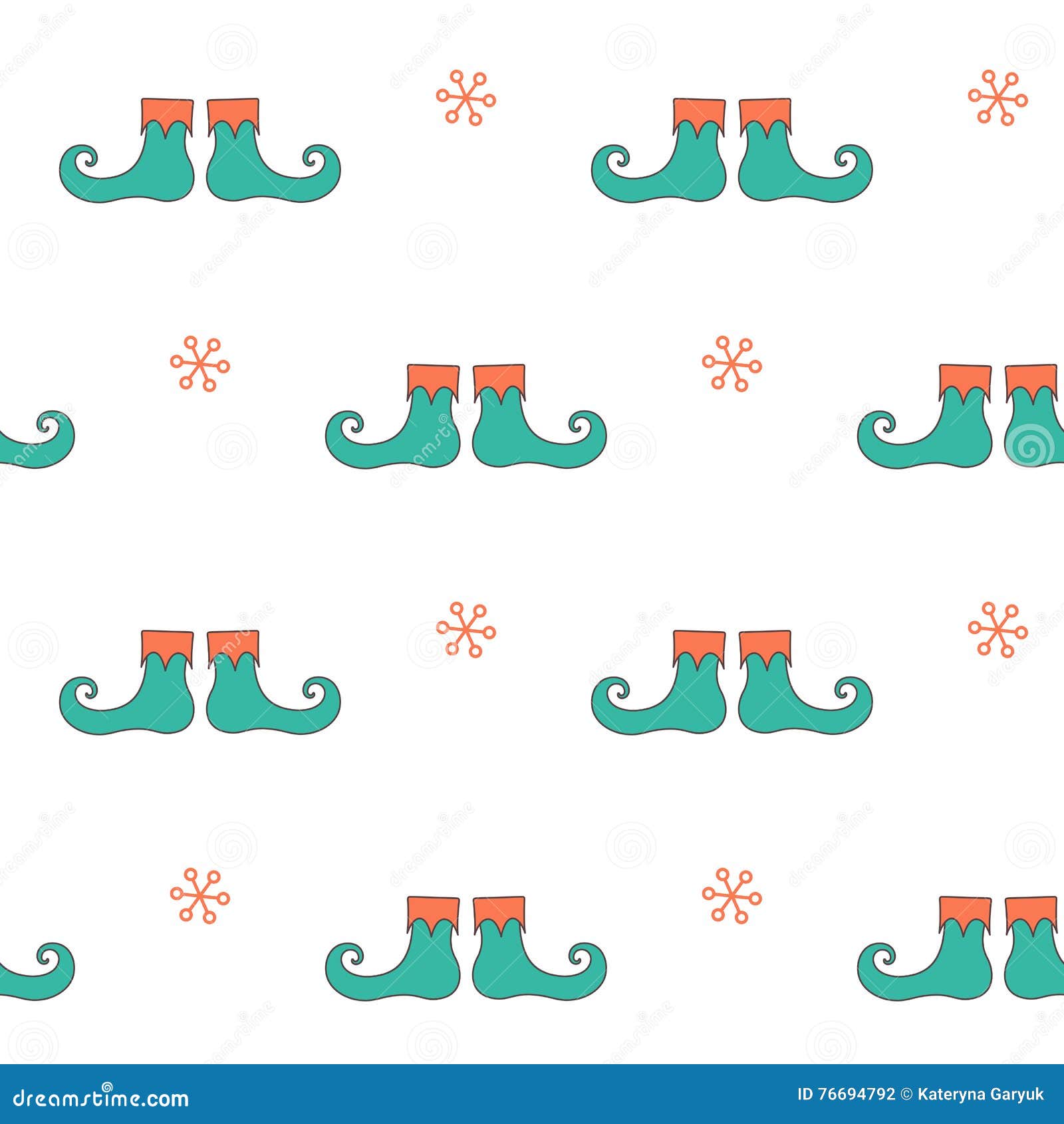 Christmas Seamless Pattern with Elf Boots Stock Vector - Illustration ...