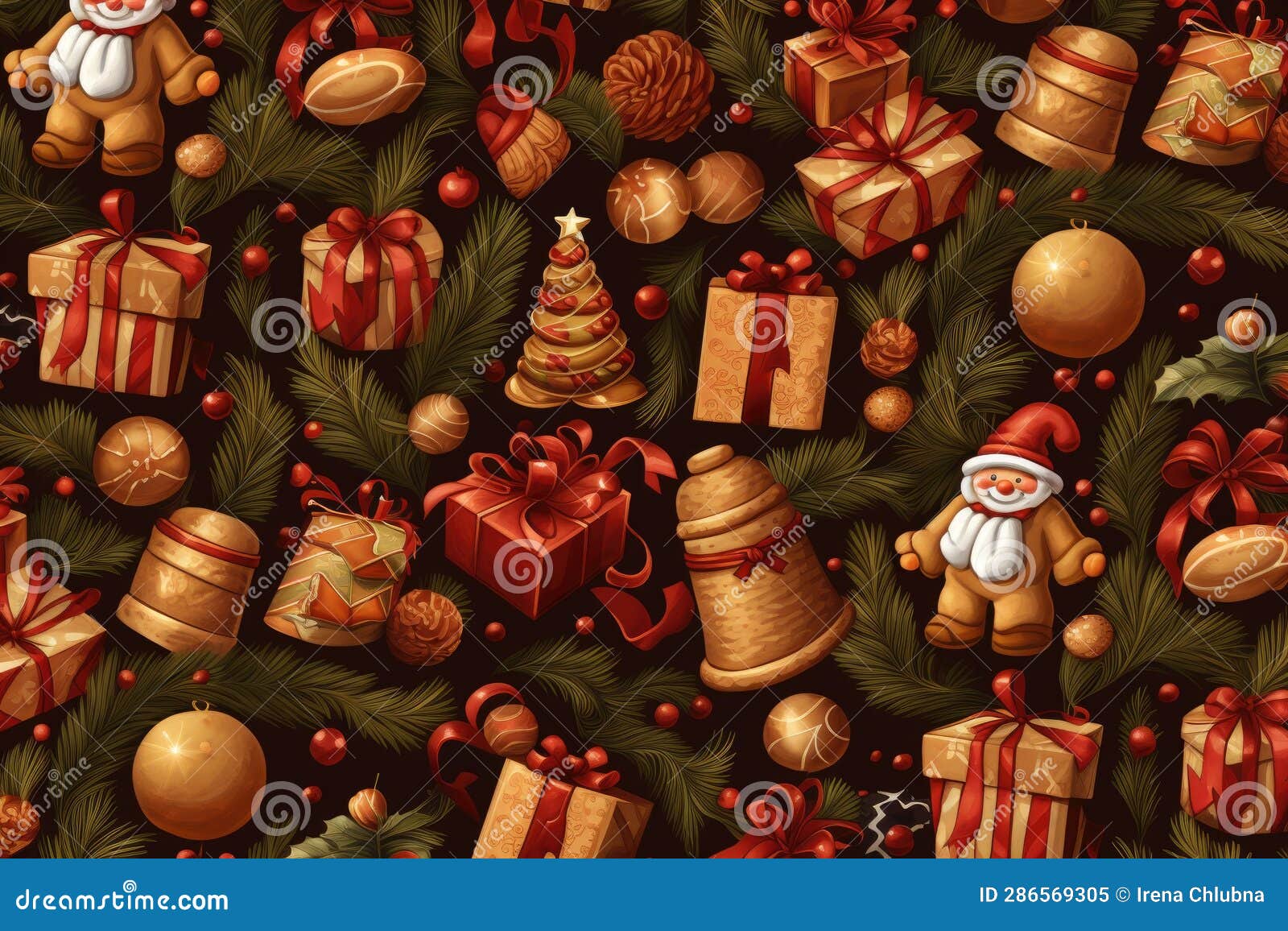Christmas Seamless Pattern for Fabric Texture or Wrapping Paper Stock ...