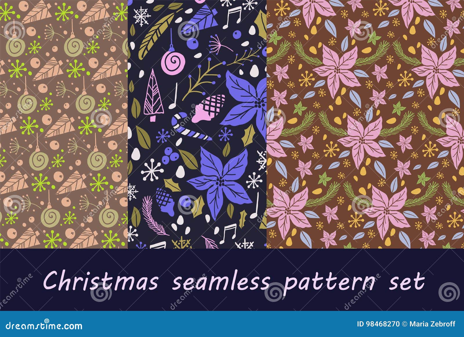Christmas Seamless Pattern with Fir Tree Stock Vector - Illustration of ...