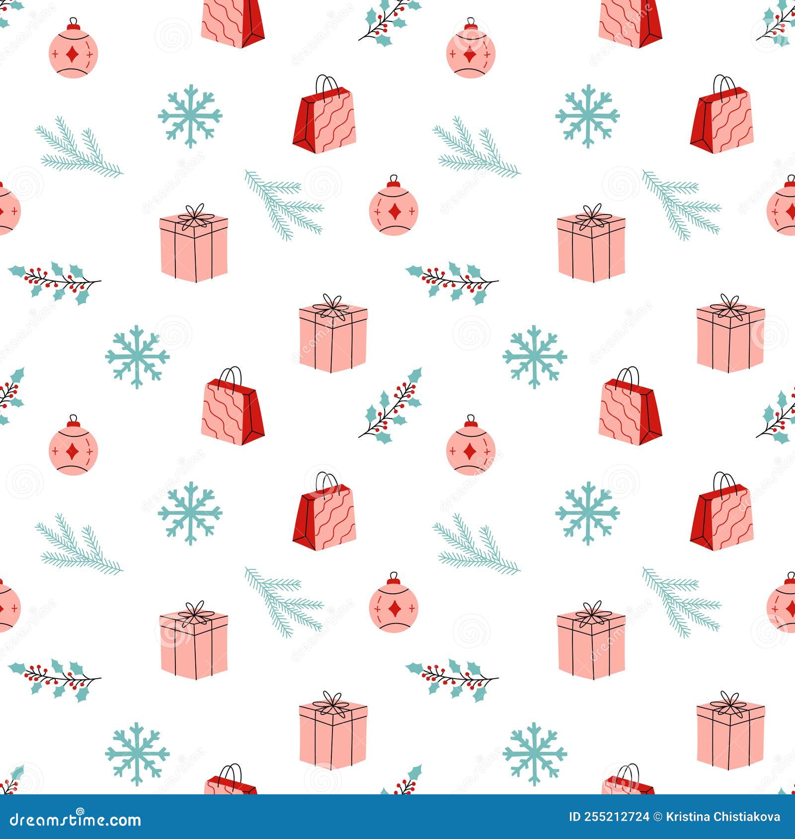 Christmas Seamless Pattern with Gift Boxes. New Year Background for ...