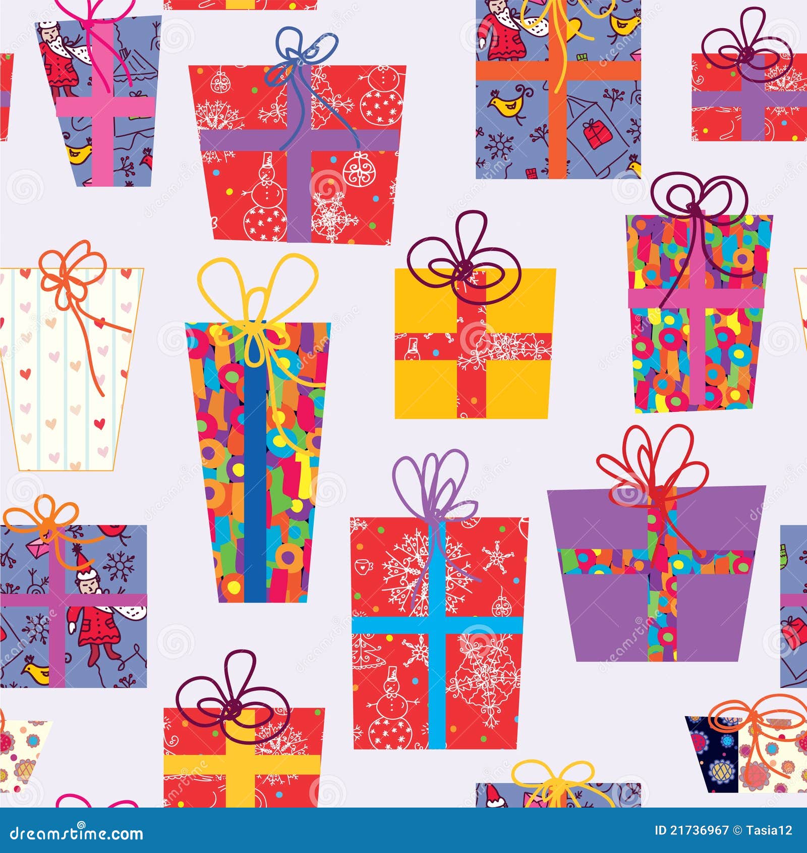 Christmas Seamless Pattern with Gifts Stock Vector - Illustration of ...