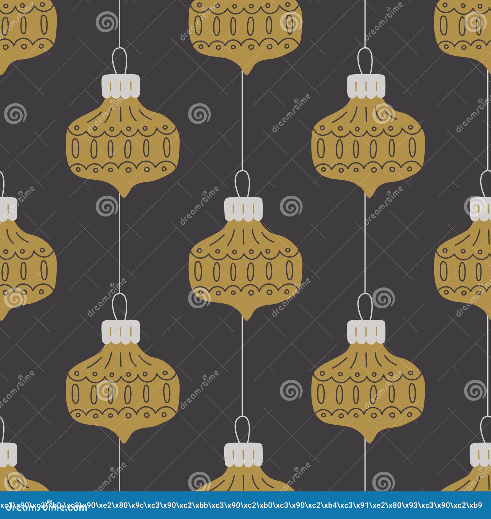 Christmas Seamless Pattern with Glass Ball. Vector Illustration in ...