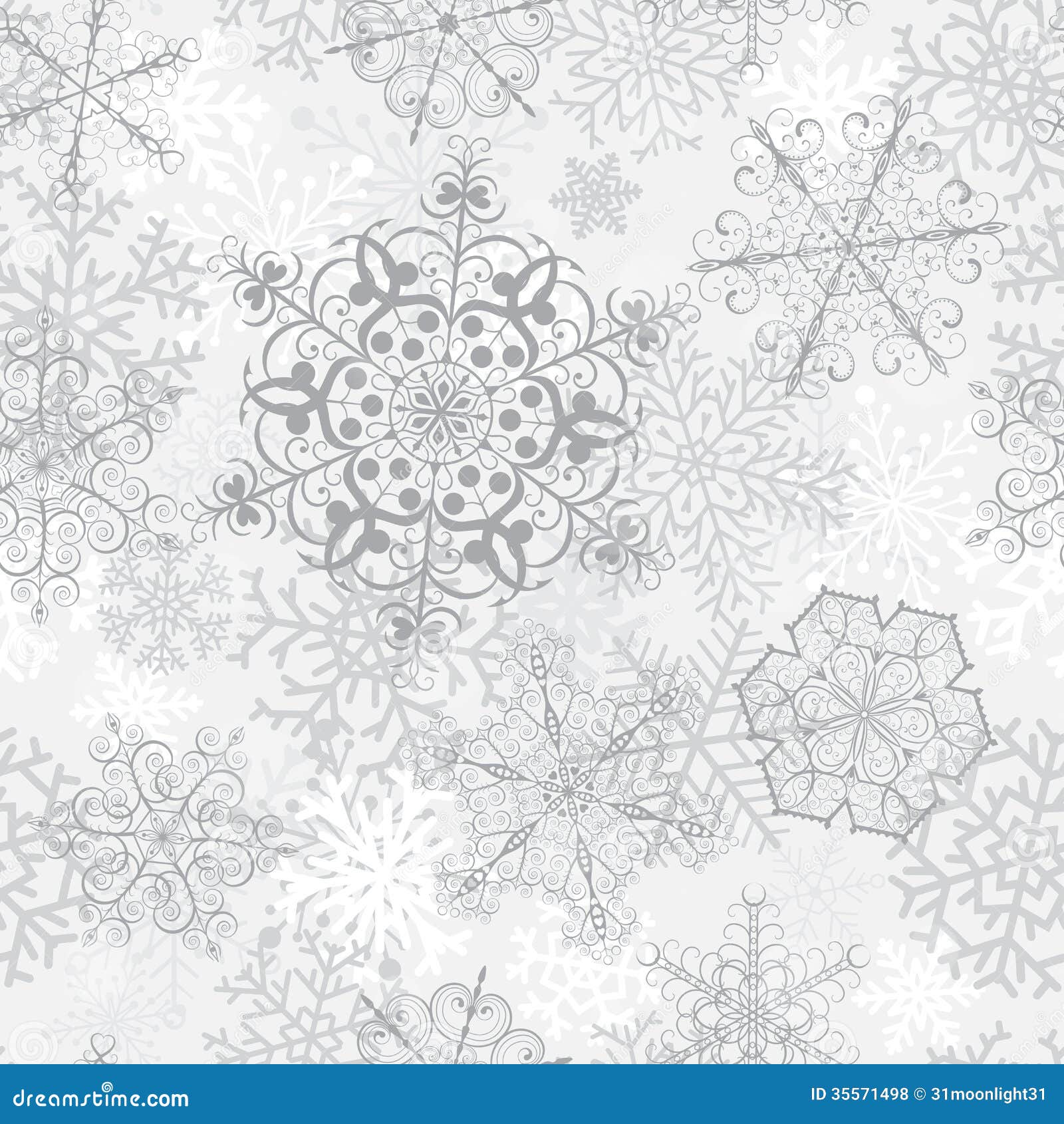 Christmas Seamless Pattern with Gray Snowflakes Stock Vector ...