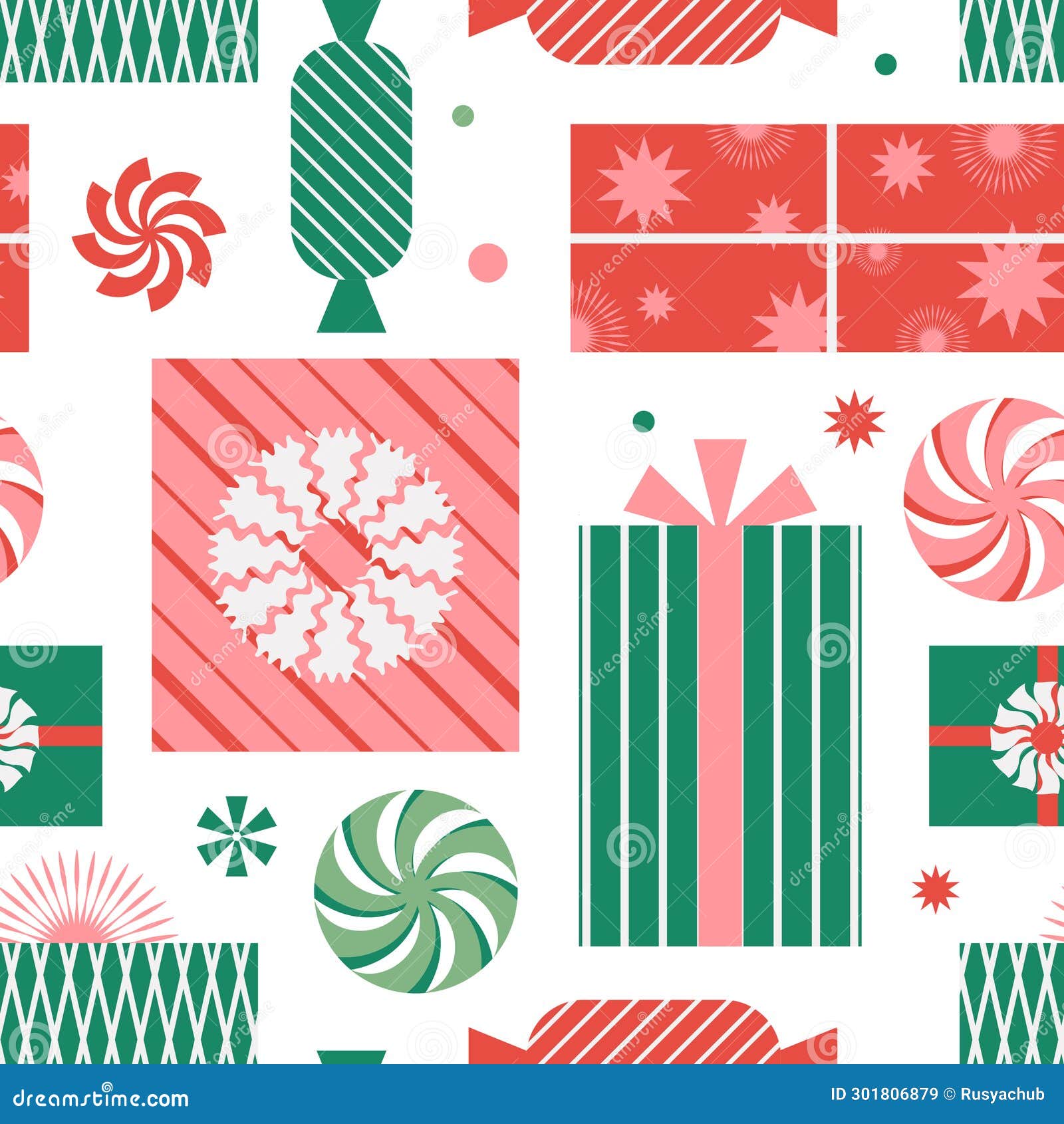Christmas Seamless Pattern for Holiday Wrapping Paper or Modern New ...