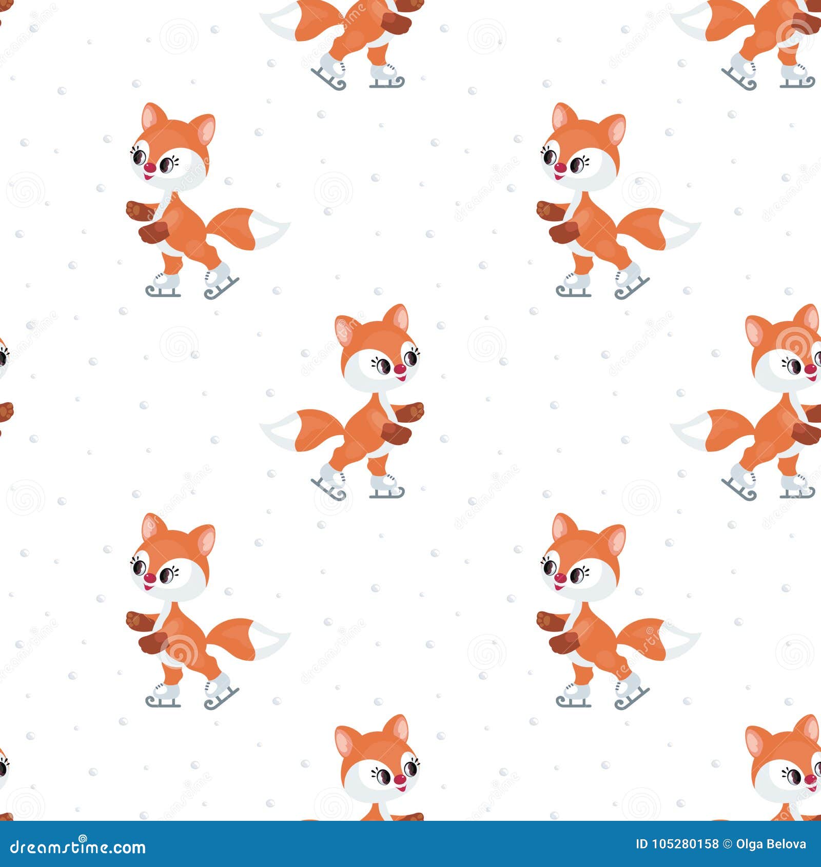 Funny Red Fox Seamless Pattern Stock Vector - Illustration of walk ...