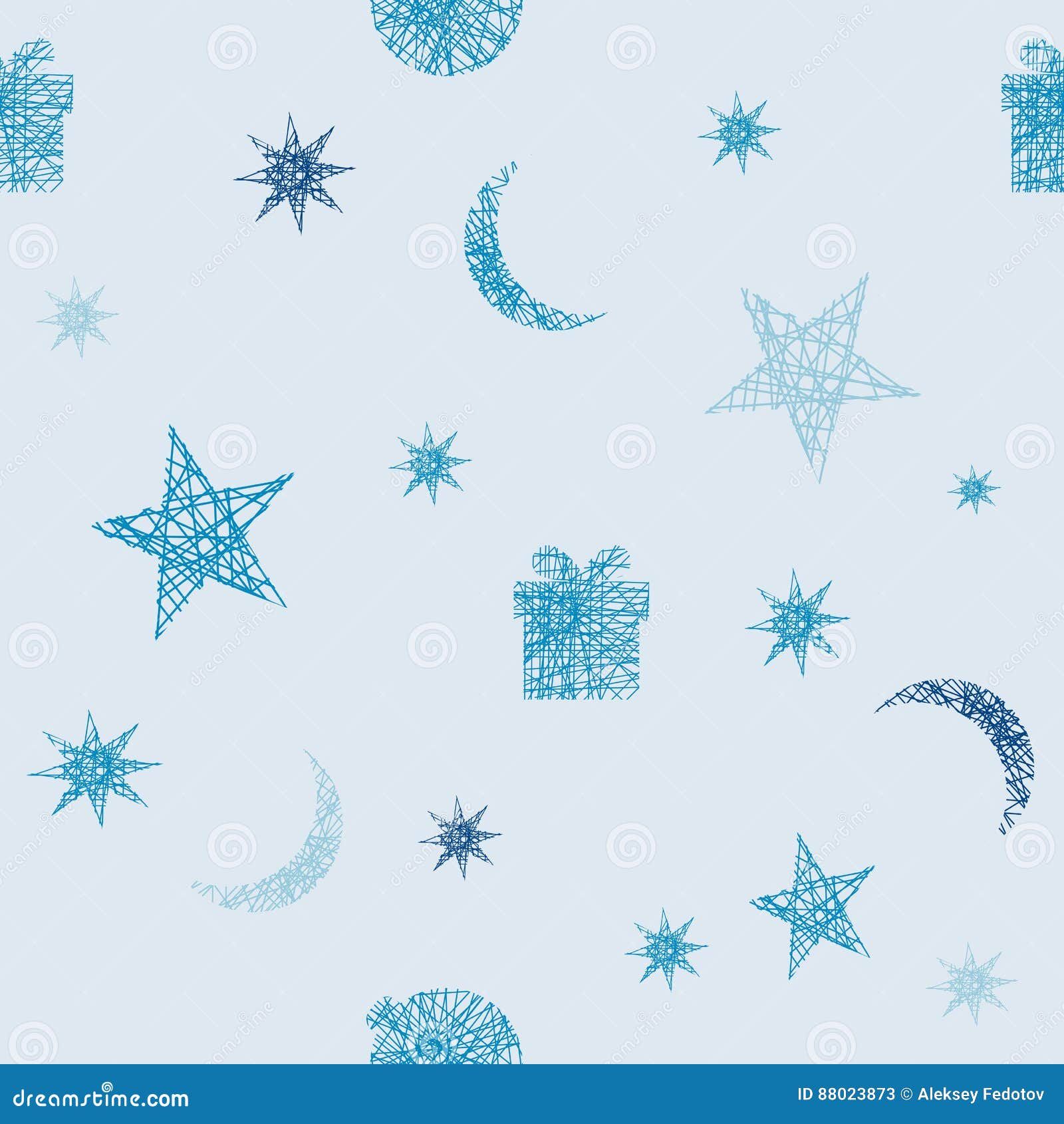 Christmas Seamless Pattern, Light Blue Stock Vector - Illustration of ...