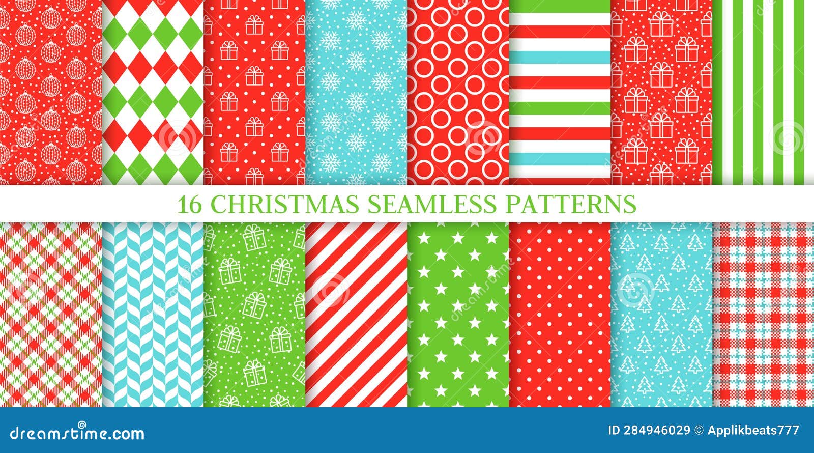 Christmas Seamless Pattern. Vector Illustration. Festive Wrapping Paper ... Christmas Seamless Pattern. Vector Illustration. Festive Wrapping Paper ...