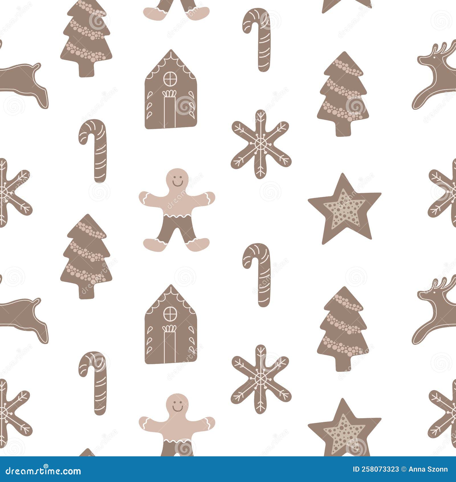 Christmas Seamless Pattern with White Background. Stock Illustration ...