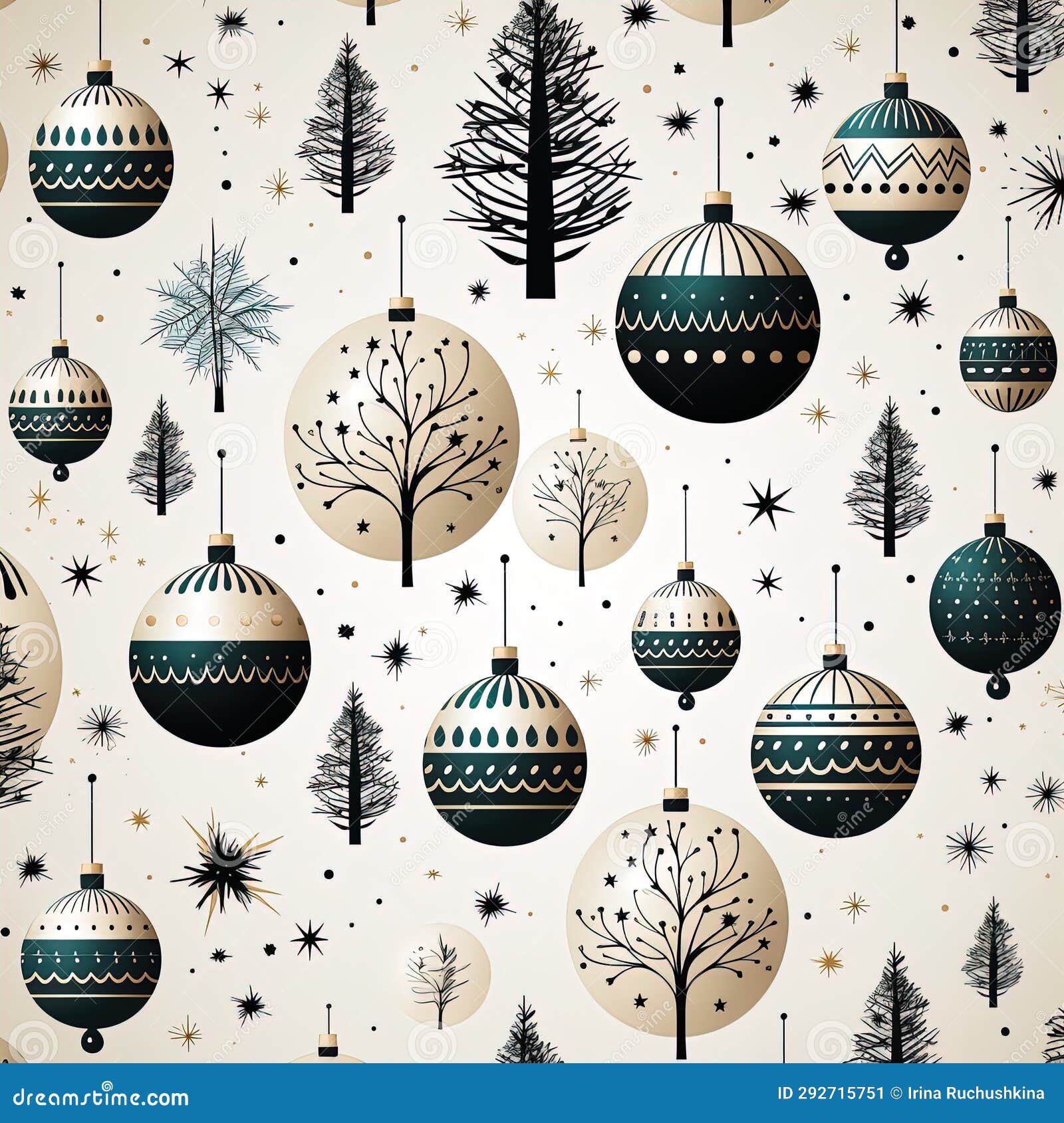 Christmas Seamless Pattern, Wrapping Paper Stock Illustration ...