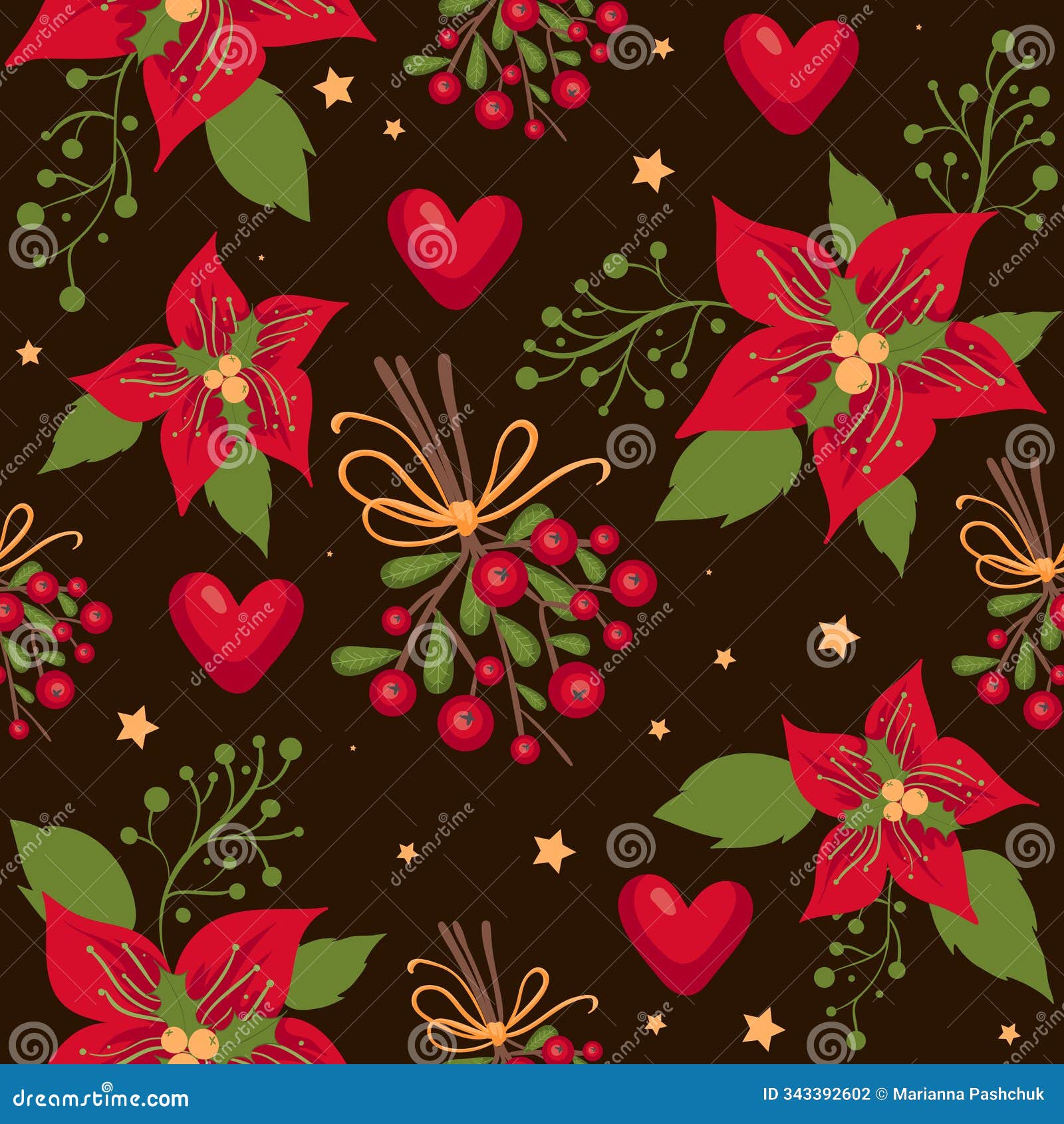 Christmas Seamless Pattern, Wrapping Paper, Fabric, Wallpaper. Textures ...