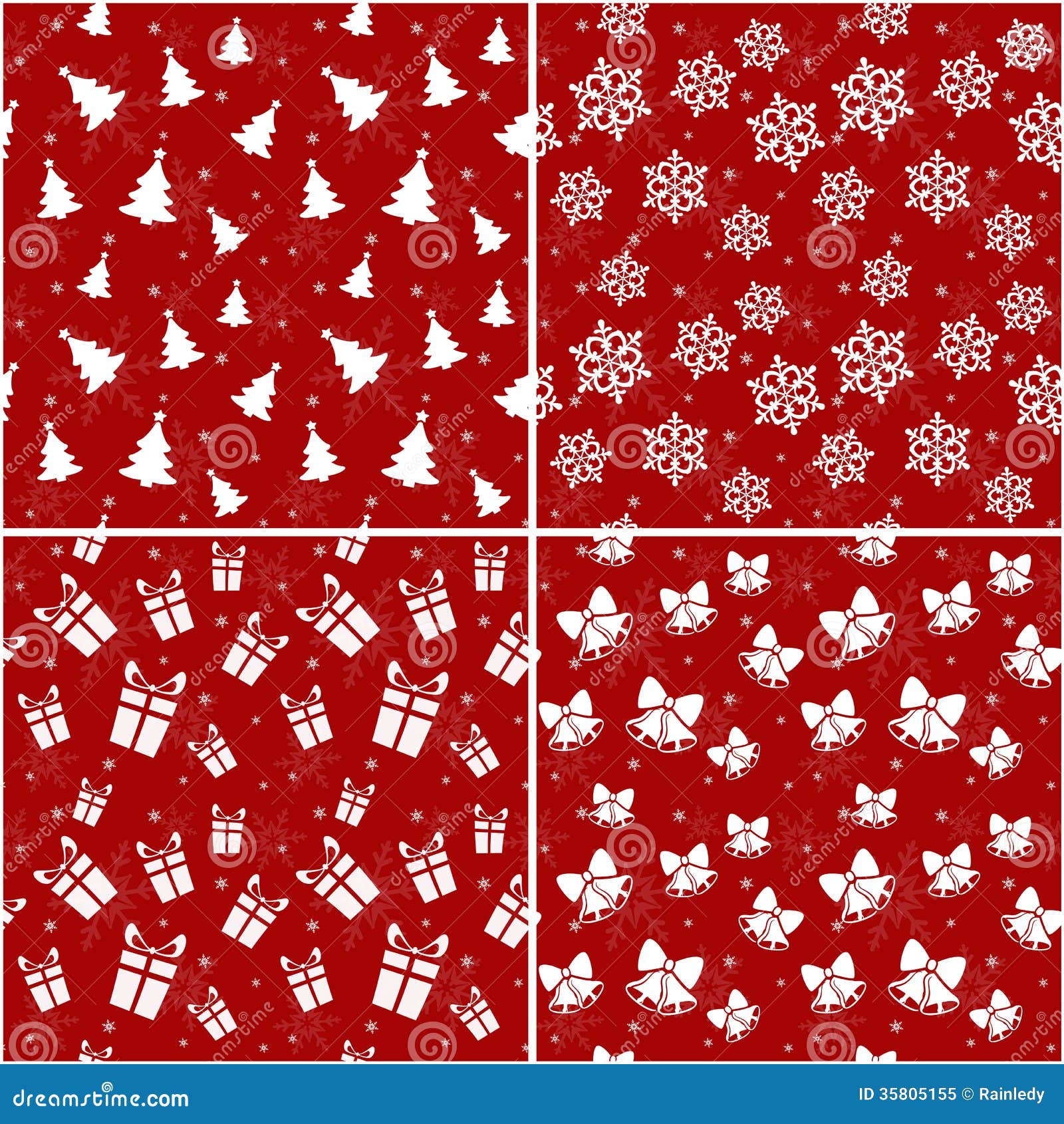 Christmas Seamless Patterns. Vector Illustration. Stock Vector ...